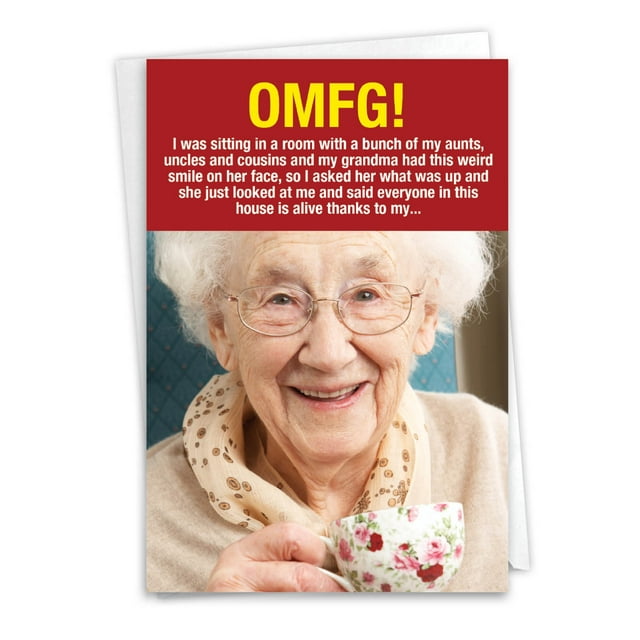 Funny Birthday Greeting Card with 5 x 7 Inch Envelope (1 Card) Bday ...