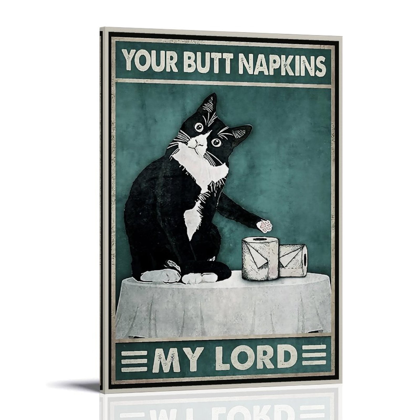 Funny Black Cat Poster Pictures Painting Vintage Poster Picture Print ...