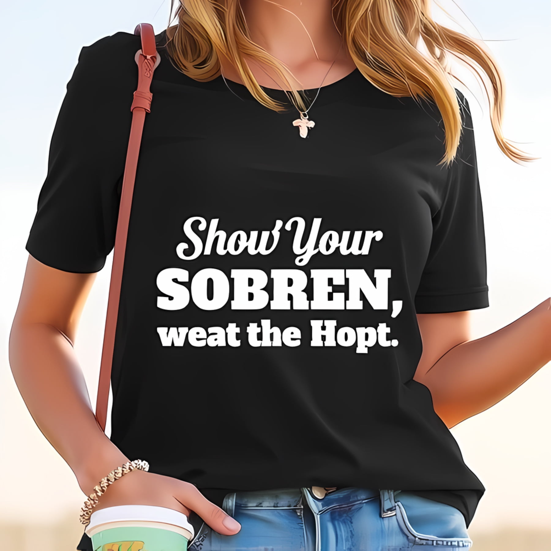 Funny Black Cotton Short Sleeve T-Shirt - " Show Your SOBREN Weat the ...