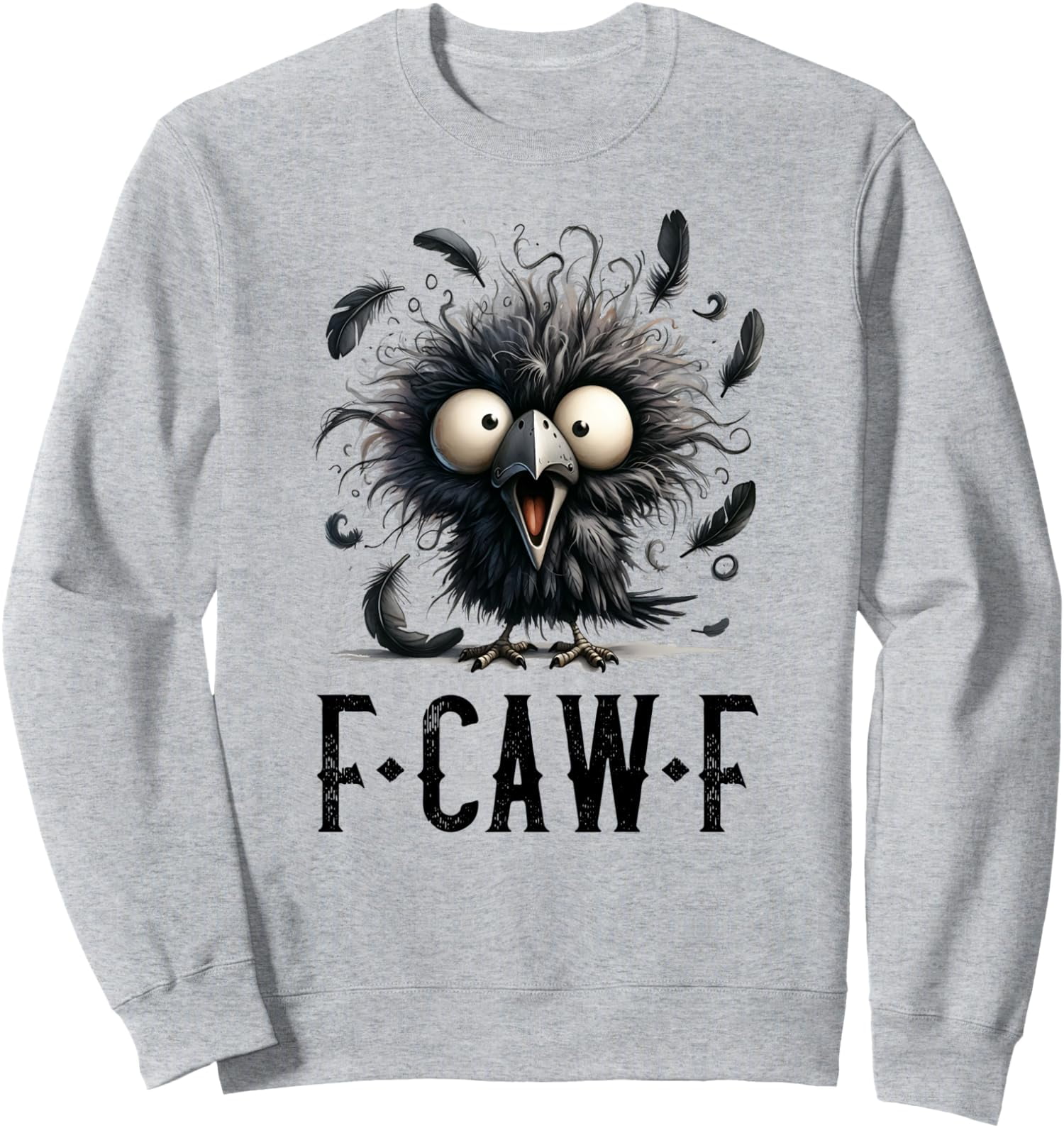 Funny Black Crow F Caw F Design with Cute Face and Bold Colors for Bird ...