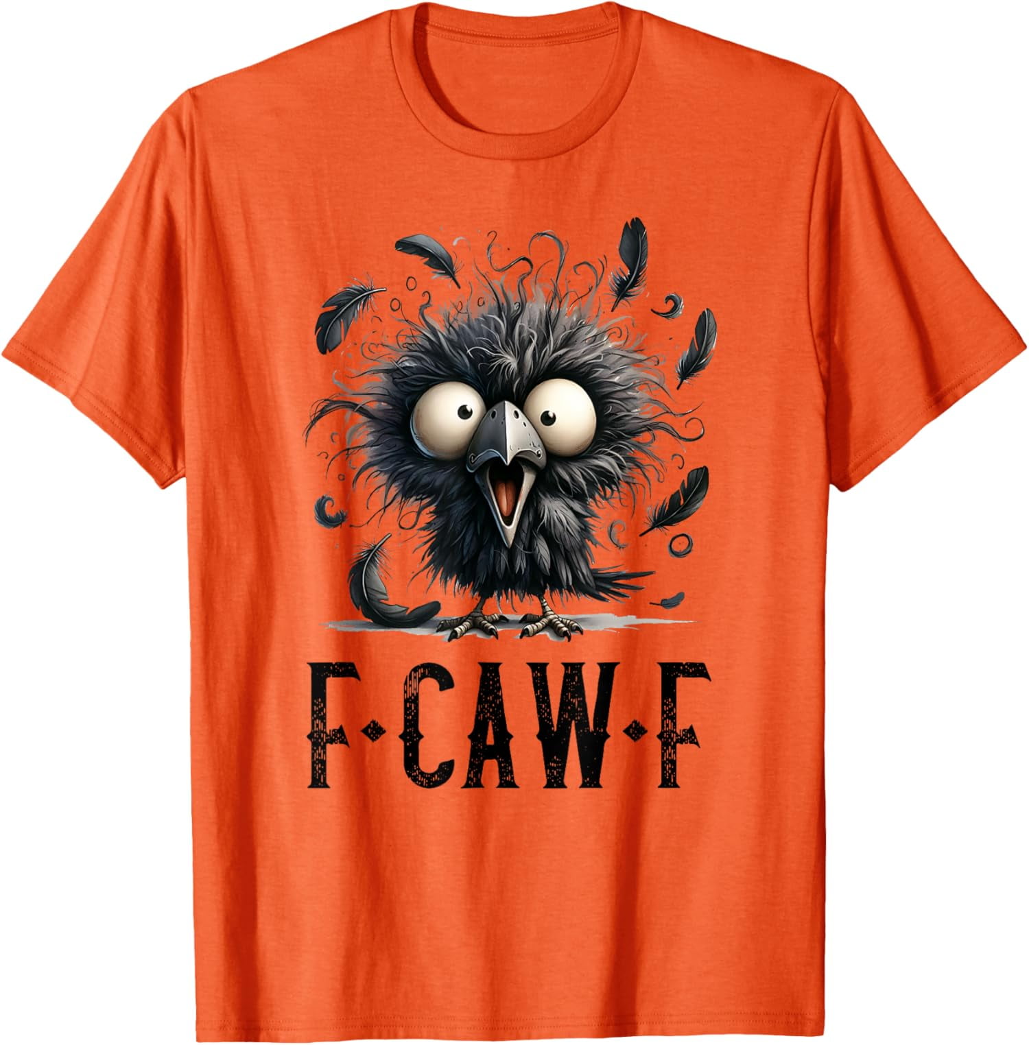 Funny Black Crow F Caw F Design with Cute Face and Bold Colors for Bird ...