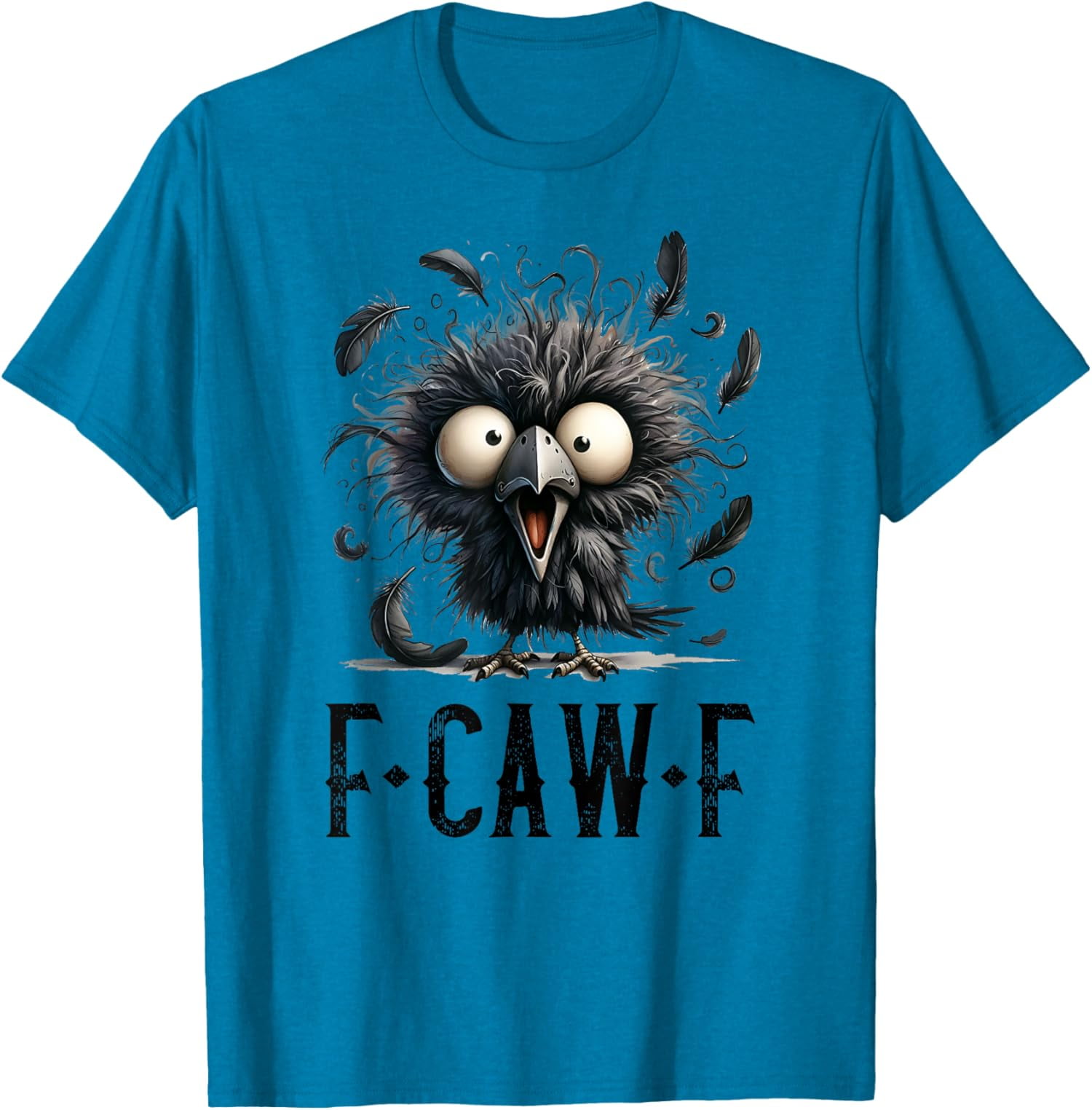 Funny Black Crow F Caw F Design with Cute Face and Bold Colors for Bird ...