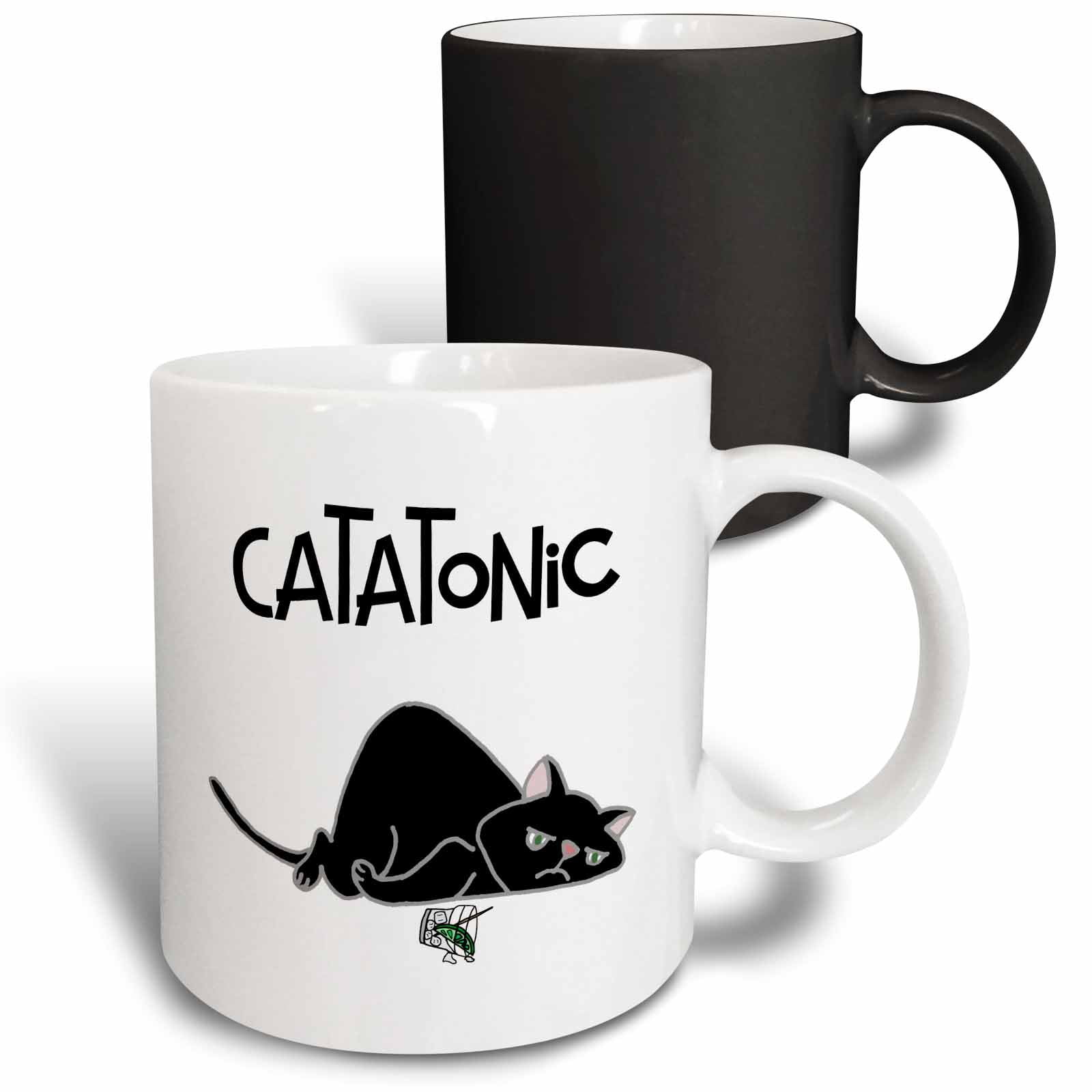 3drose, Funny Black Kitty Cat with Spilled Gin Tonic Catatonic Cat ...