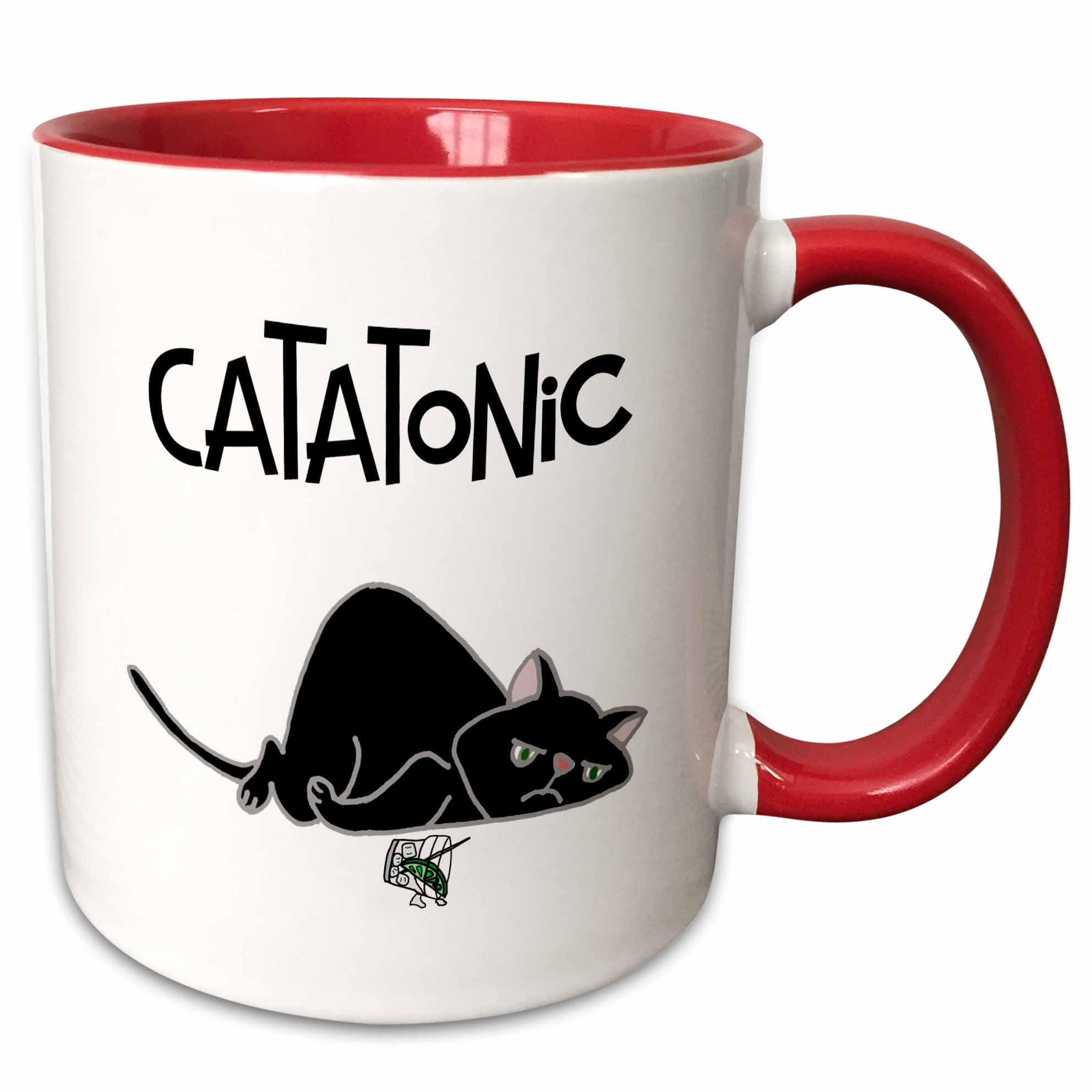 3drose, Funny Black Kitty Cat with Spilled Gin Tonic Catatonic Cat ...