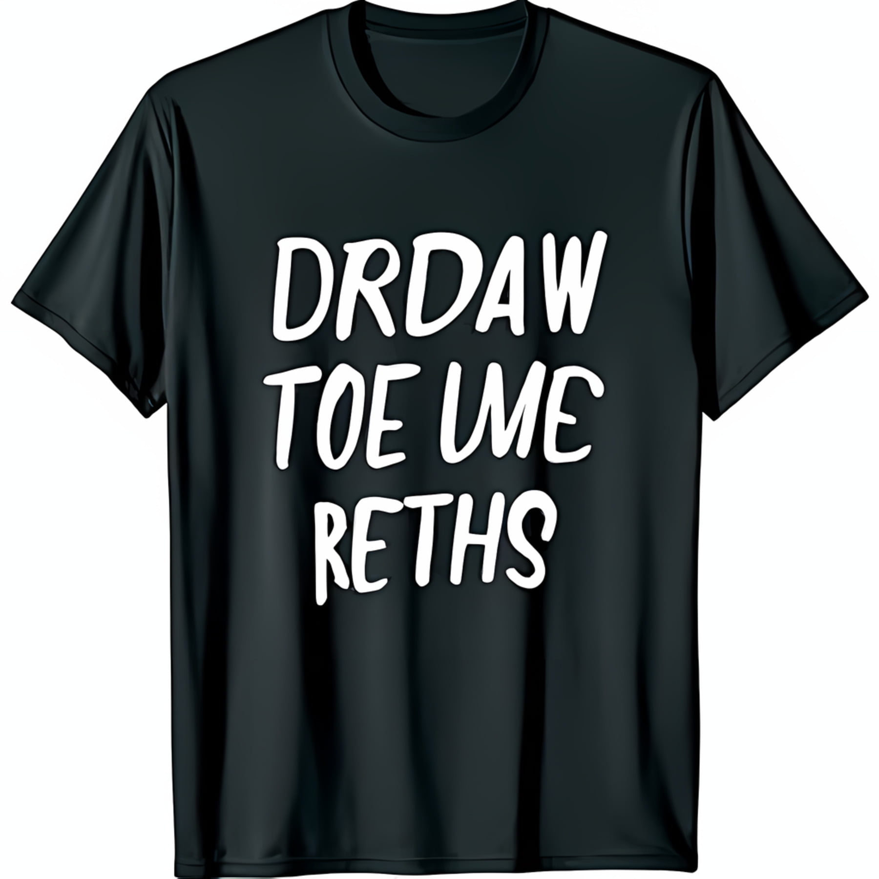Funny Black T-Shirt with Backwards Text 'DRAW ME THE' Unique Tee ...