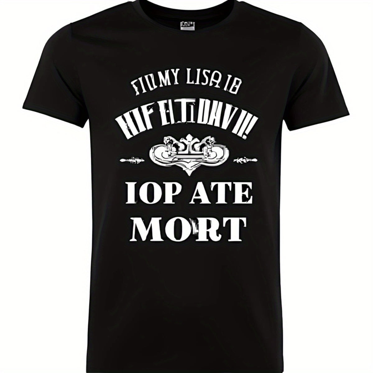 Funny Black T-Shirt with Humorous Graphic I Op Mort Birthday Design ...