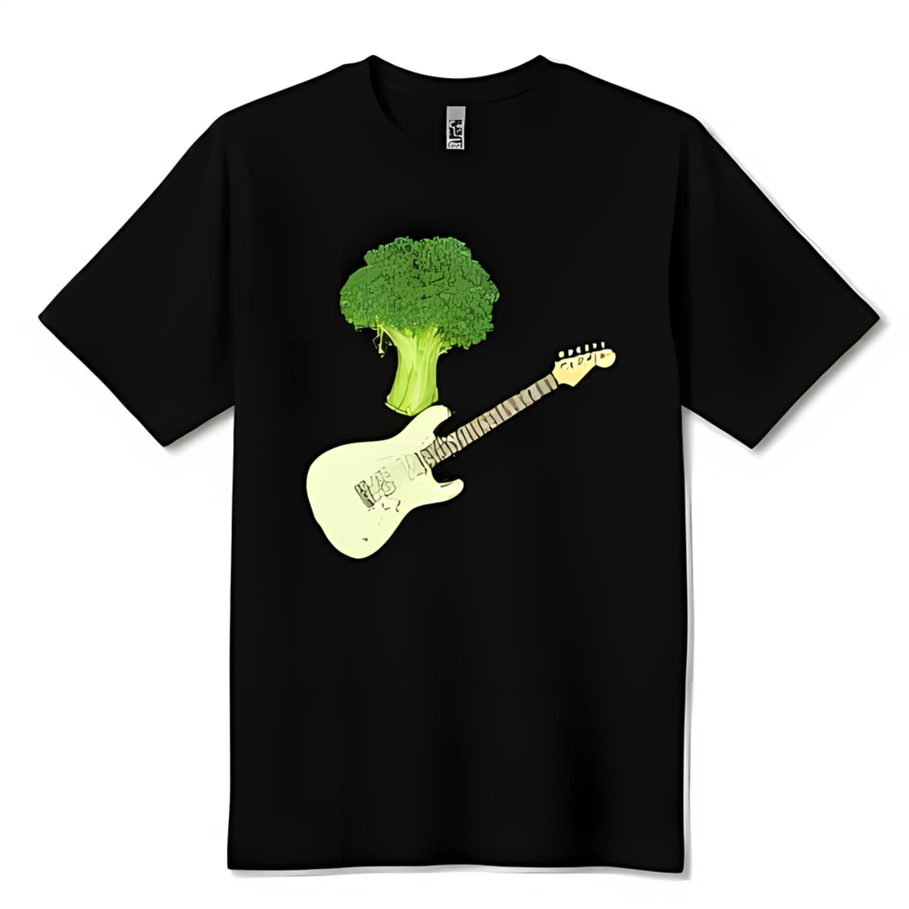 Funny Black T-Shirt with and Broccoli Design Unique Tee - Walmart.com