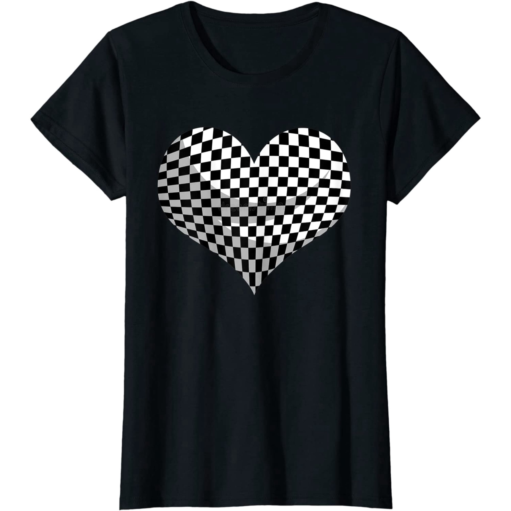 Funny Black White Checkered Cute Women T-Shirt Women Tops - Walmart.com