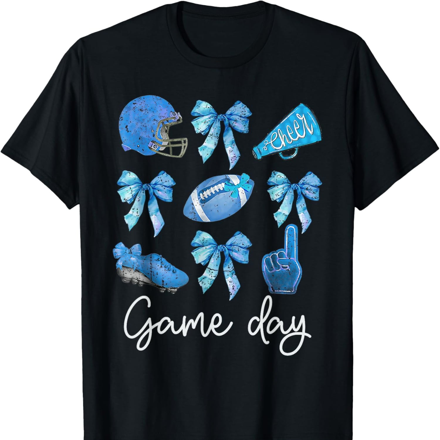 Funny Blue Cheer Football Game Day Coquette B1Ow Touchdown T-S1Hirt ...