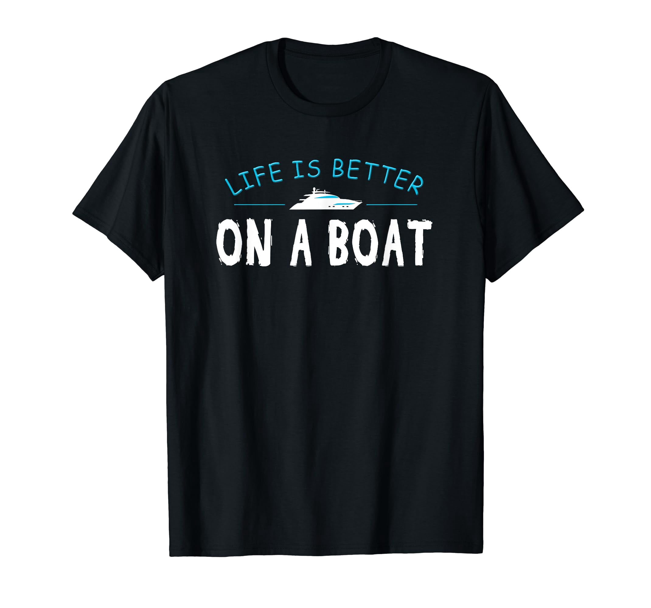 Funny Boating Shirt Boat Gift Life Better On Boat Captain Men Vintage ...