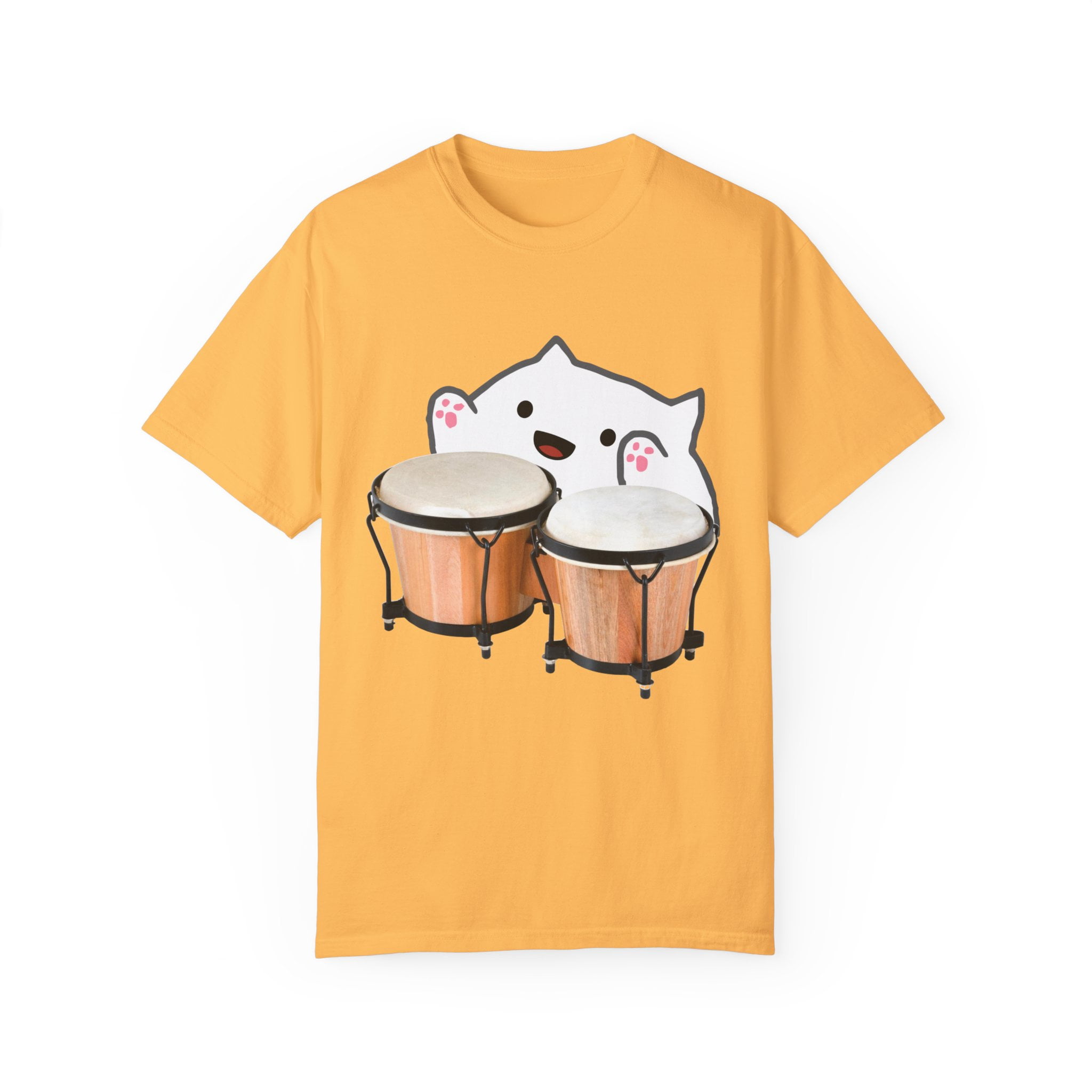 Funny Bongo Cat Cute Musical Instrument Kitten Meme Cartoon Unisex ...