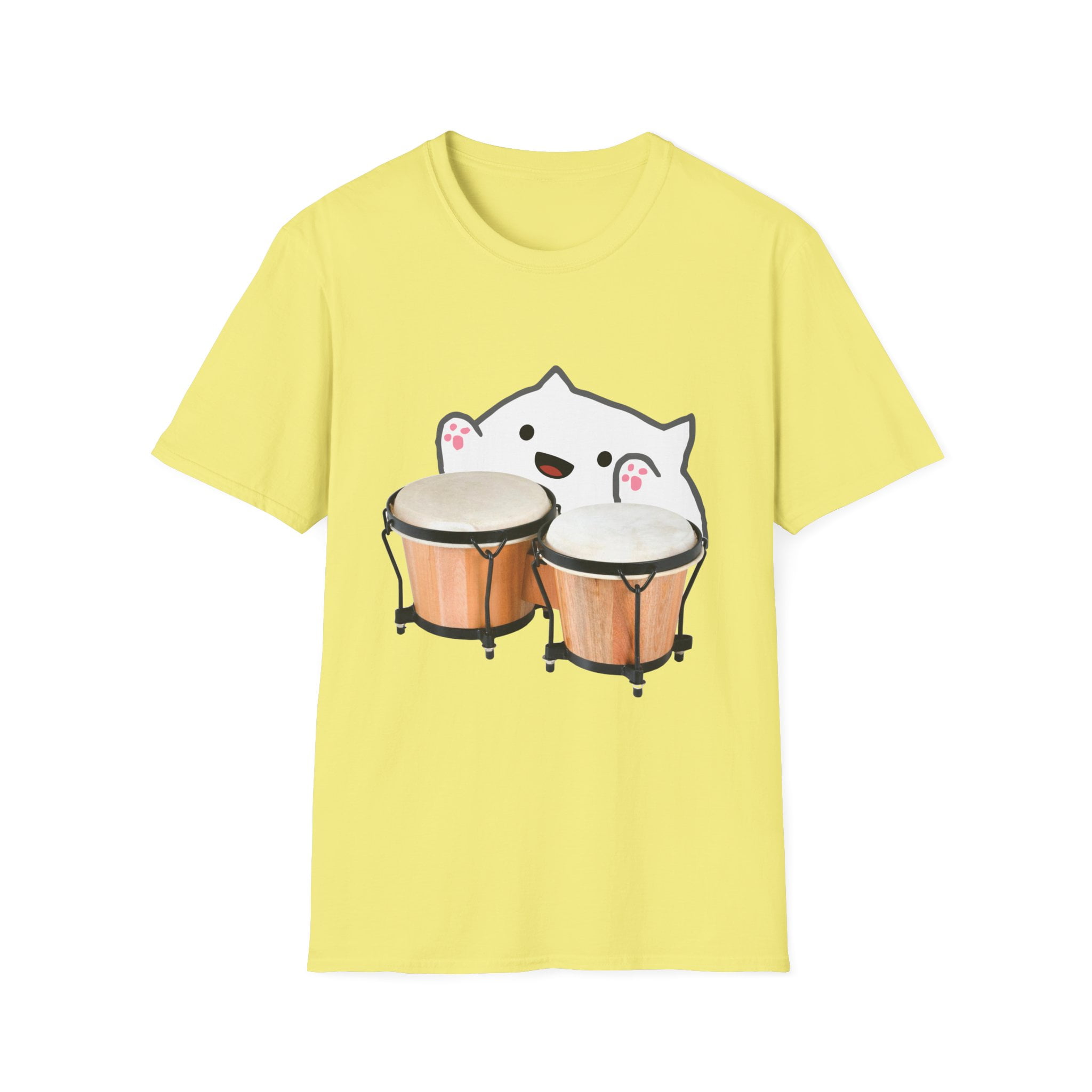 Funny Bongo Cat Cute Musical Instrument Kitten Meme Cartoon Unisex ...
