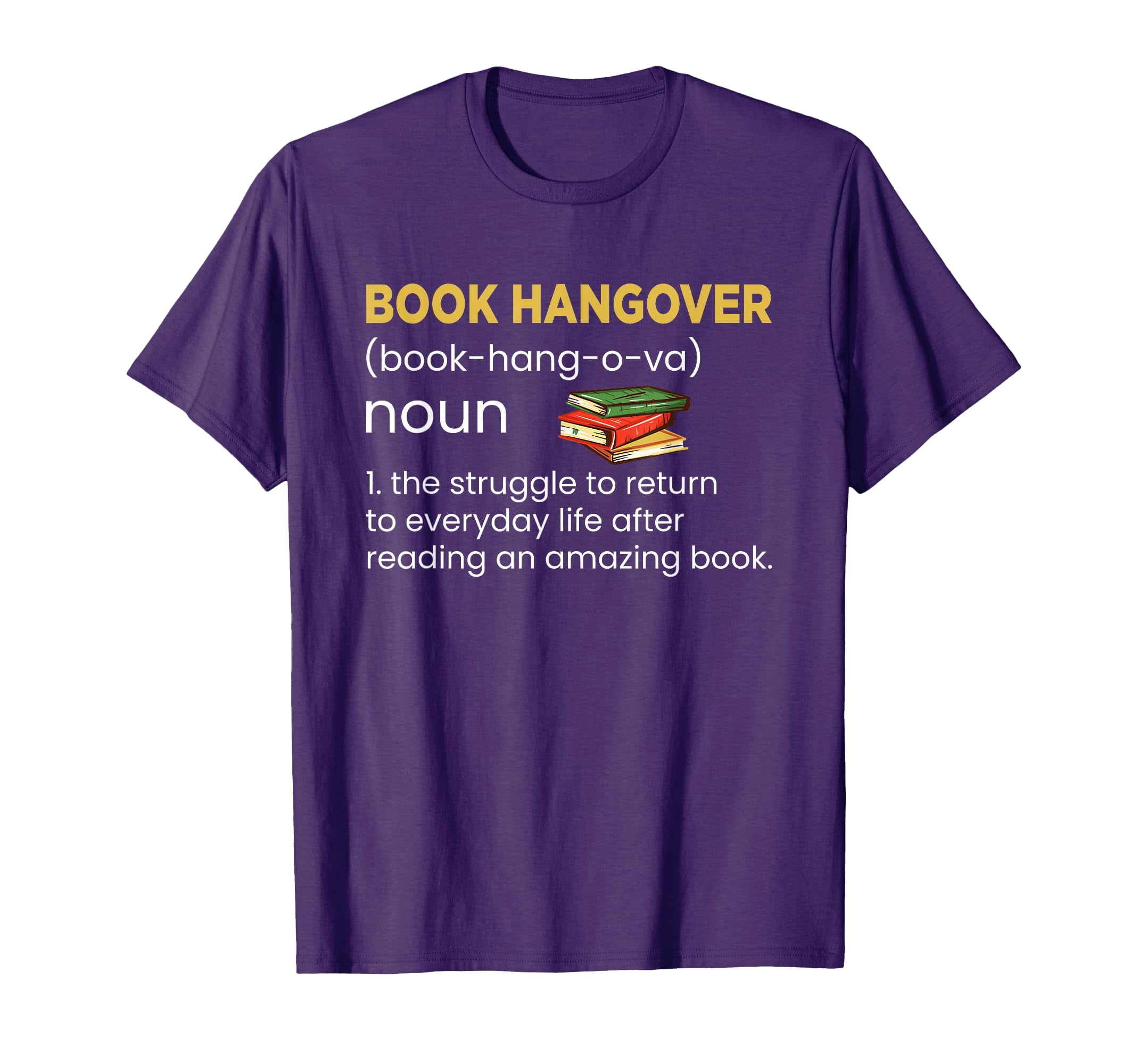 Funny Book Hangover Definition Graphic T-Shirt for Book Lovers and ...