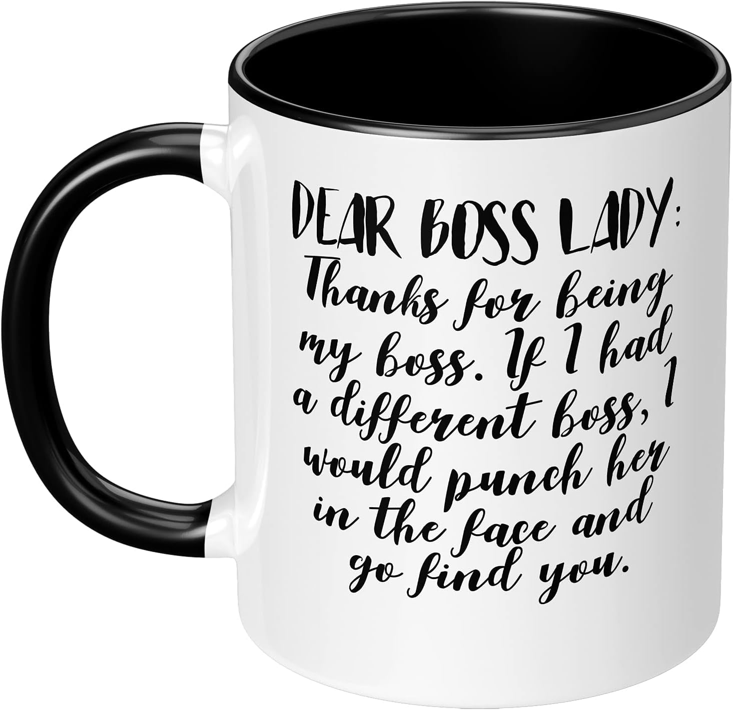 Funny Boss Lady Theme Ceramic Coffee Mug Thanks for Being My Boss Gift ...