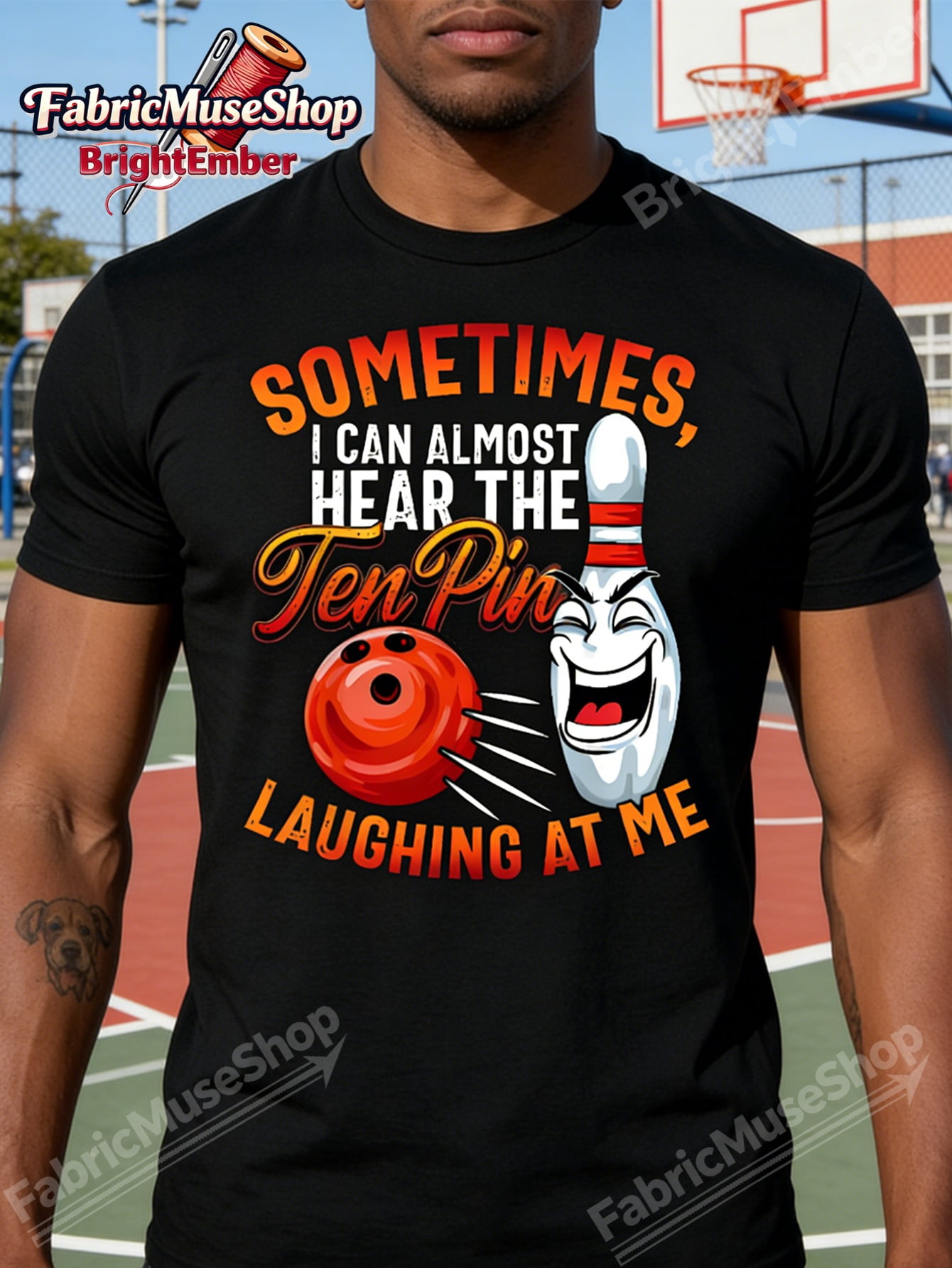 Funny Bowling Humor Graphic T-Shirt Retro Ten Pin Laughing At Me Men's ...
