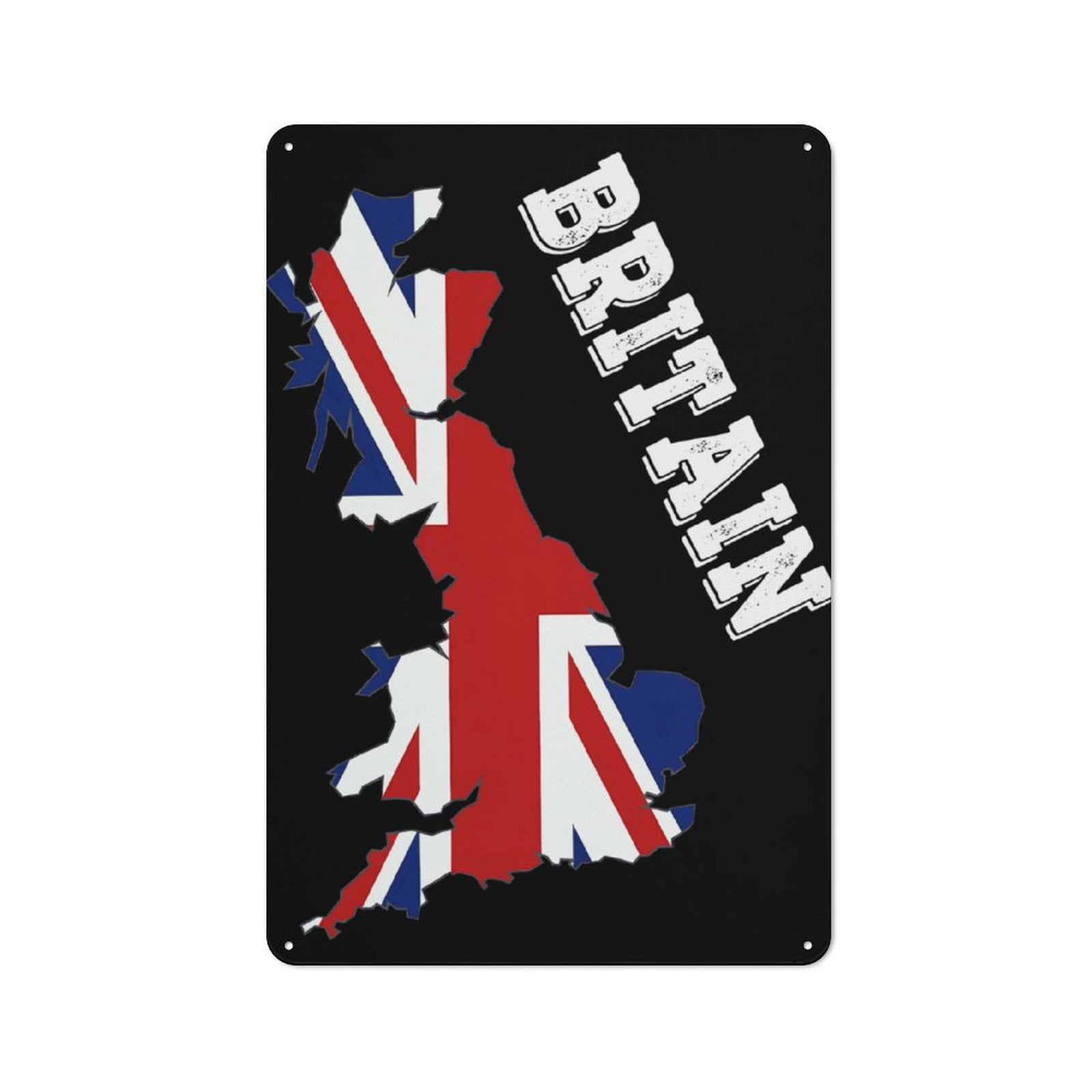 Funny Britain Map Flag Metal Tin Signs,Tin Sign Metal Wall Decor for ...