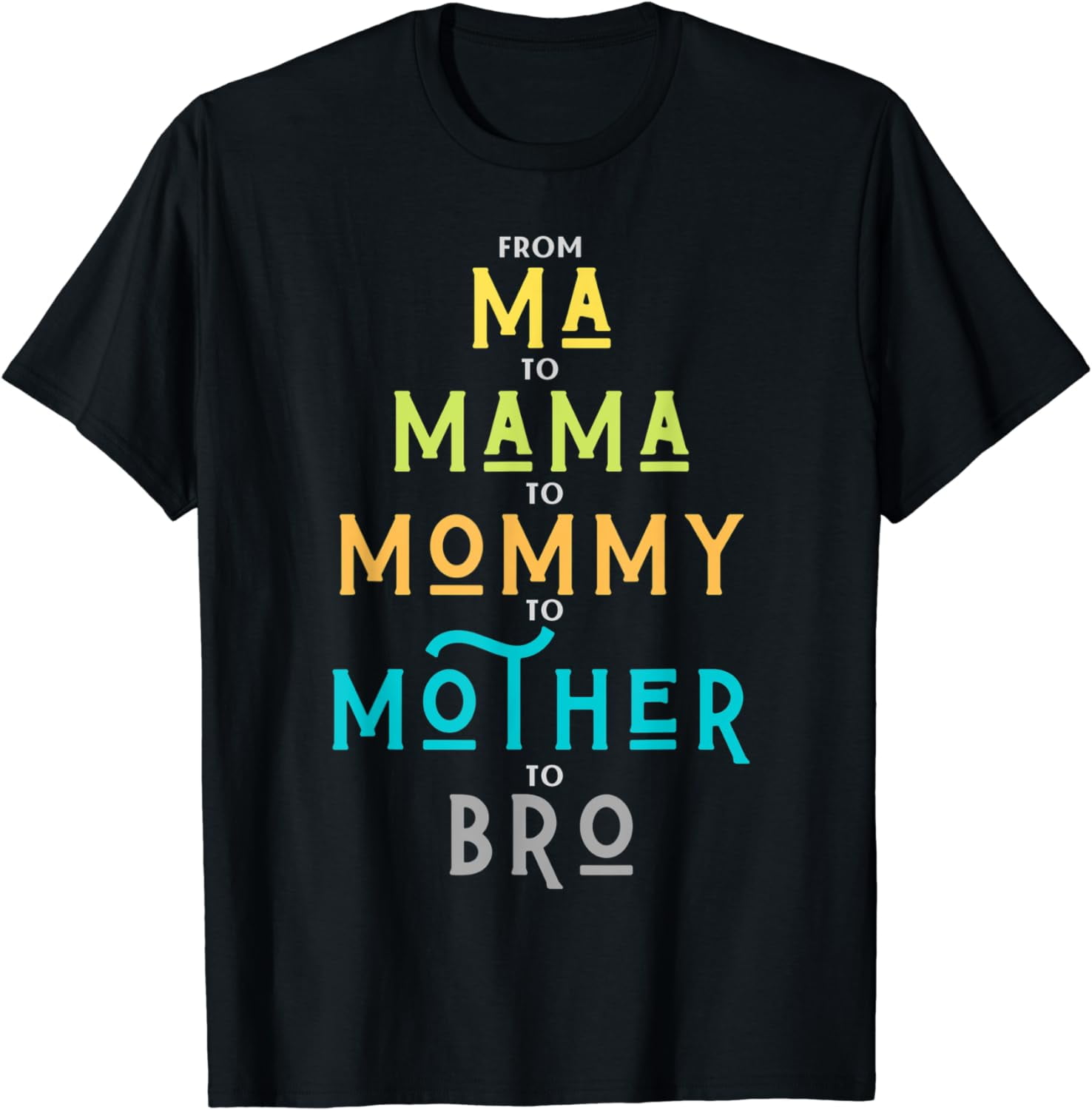 Funny Bro Mothers Day From Ma to Mama Mommy Mother Bro Mom T-Shirt ...