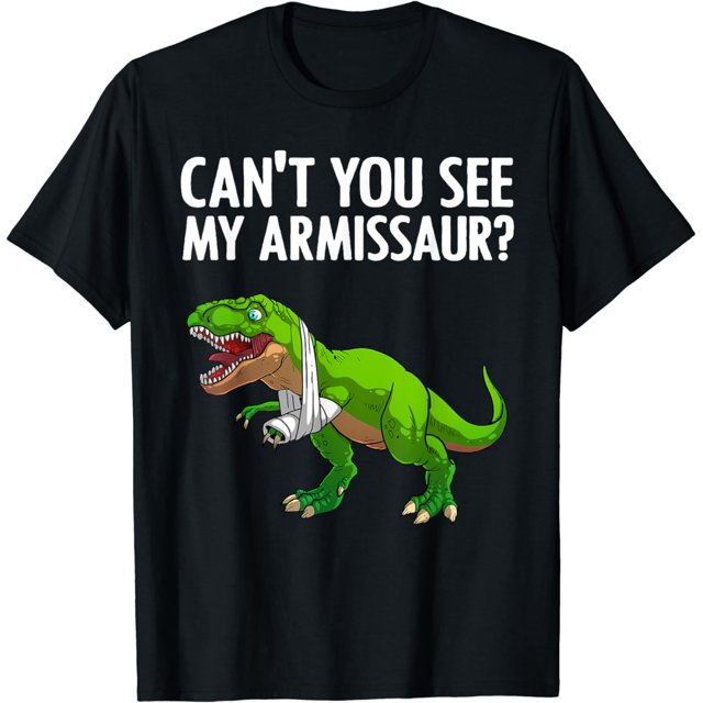 Funny Broken Arm For Men Boy Kids Hand Wrist Injury Dinosaur T-Shirt ...