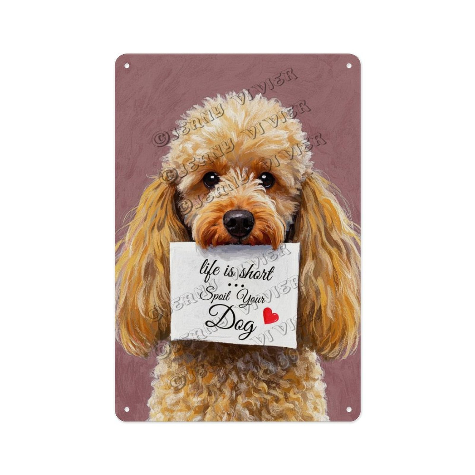Funny Brown Poodle Tin Sign – Retro Aluminum Wall Plaque for Dog Lovers ...