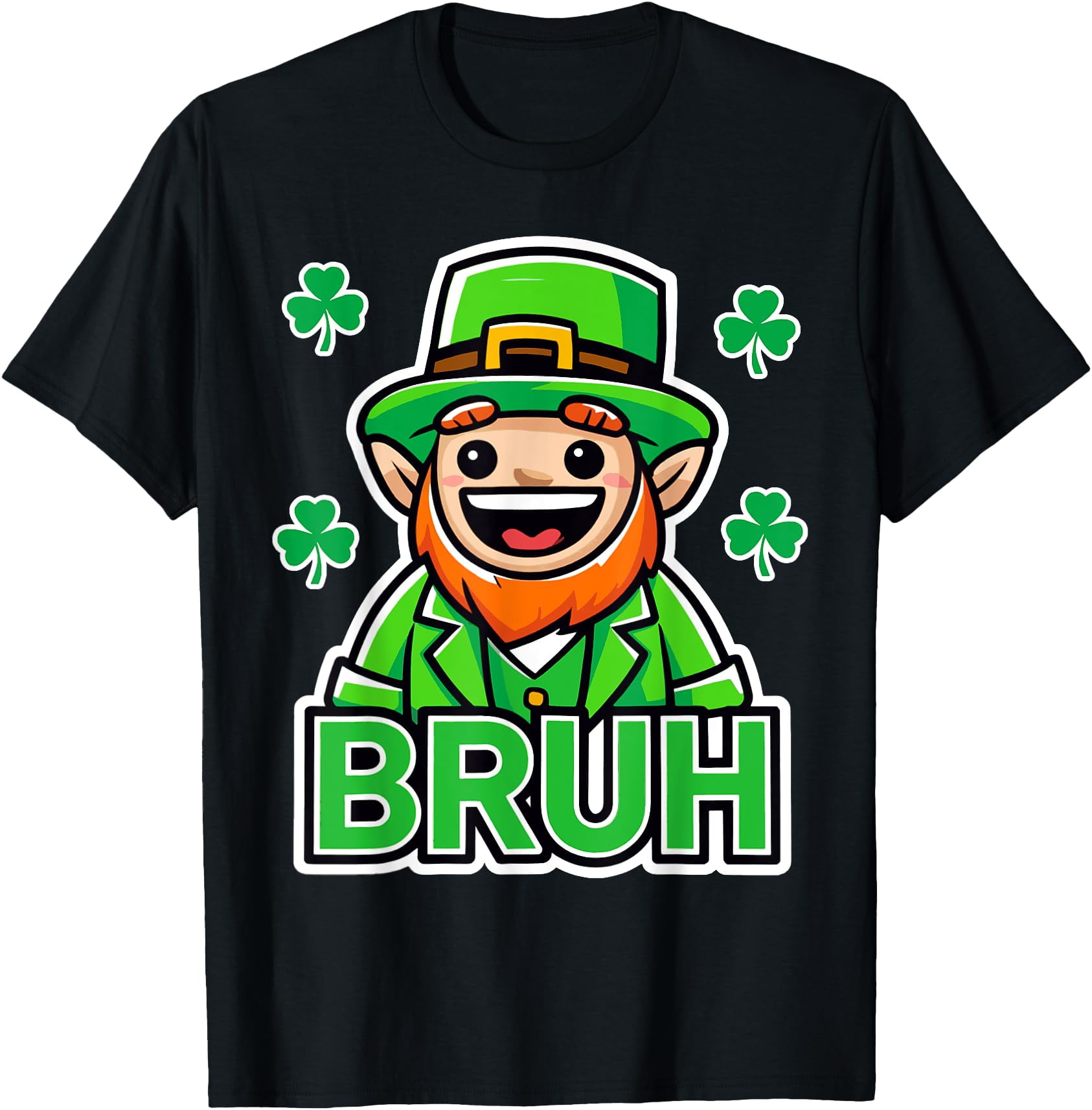 Funny Bruhhamrock 2025 Men’s Lucky Celebration Tee Shamrock T-Shirt ...
