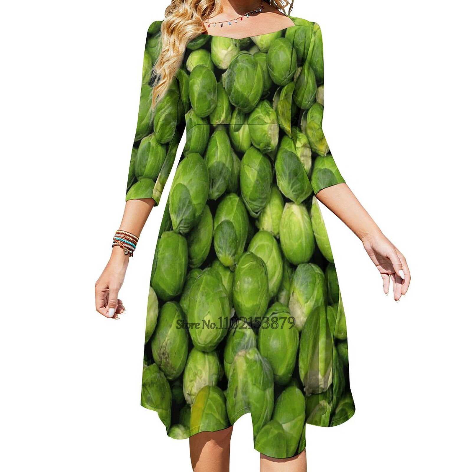 Funny Brussels Sprouts Backpack Back Lacing Backless Dress Square Neck ...