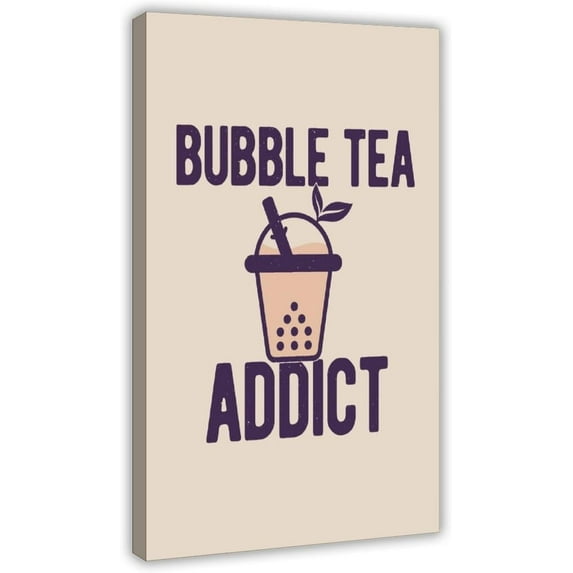Funny Bubble Boba Tea Canvas Poster Bedroom Decor Sports Landscape ...