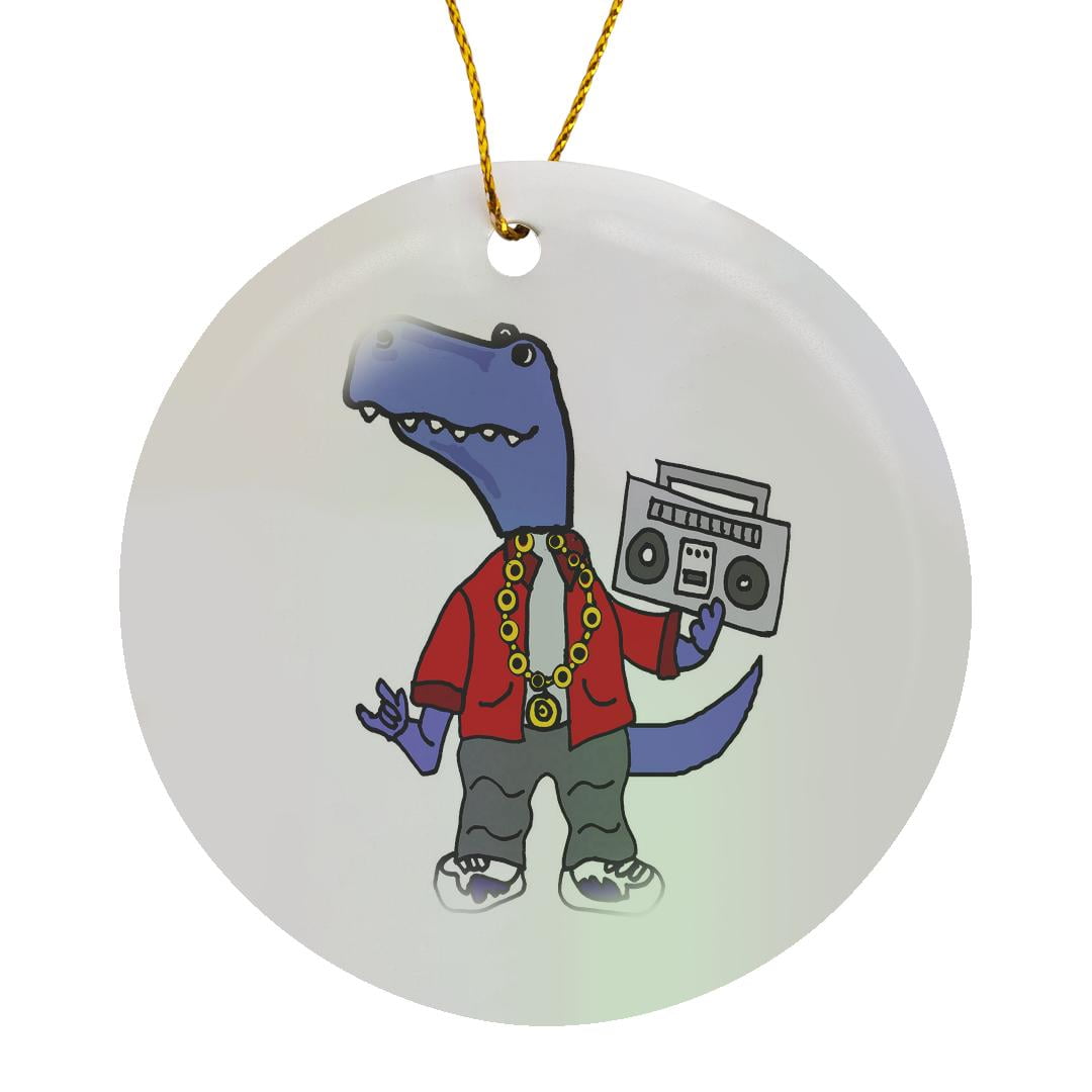 3drose, Funny Bue T-rex Dinosaur Rapper Listening to Rap Music Cartoon ...