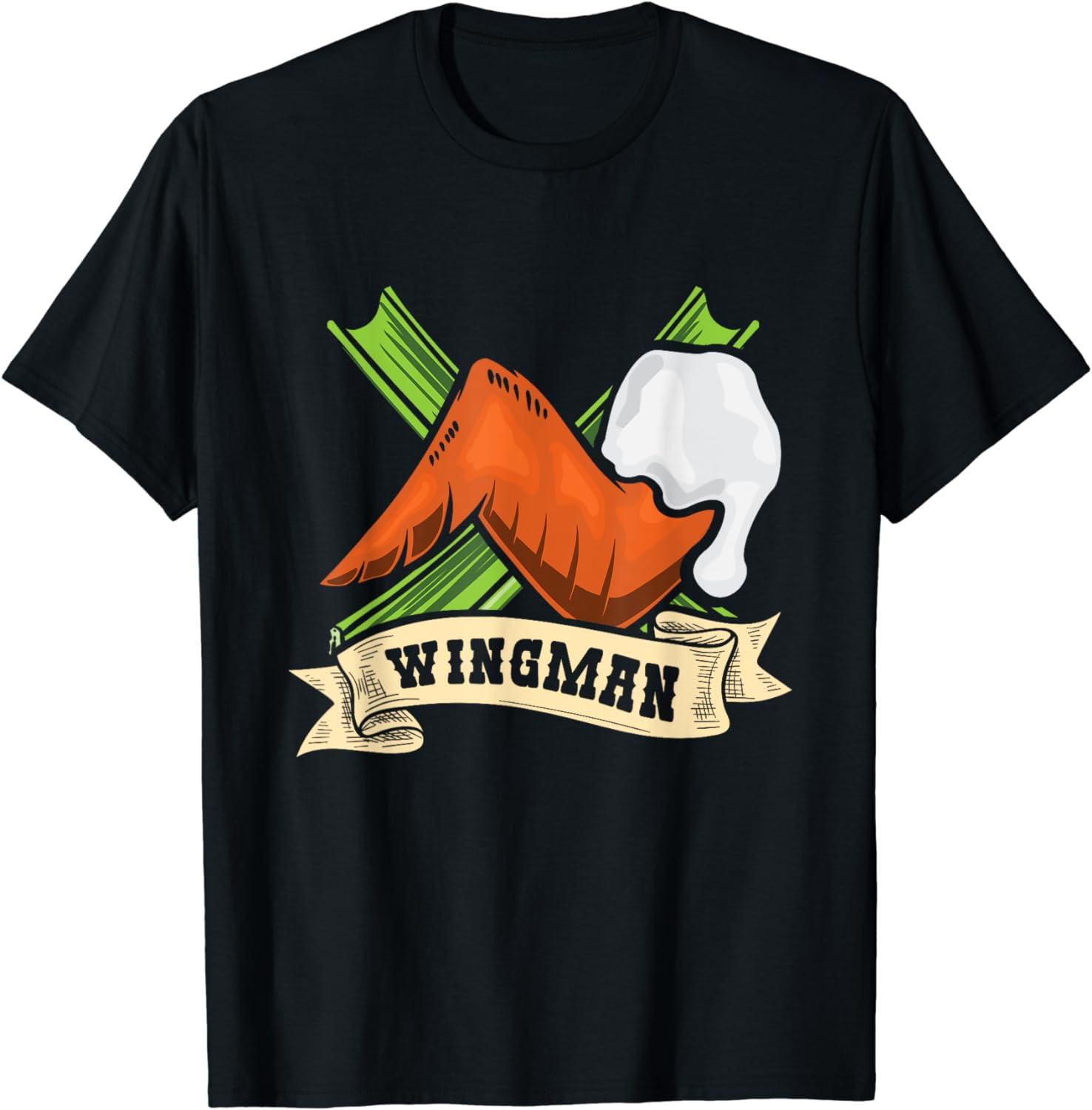 Funny Buffalo Wingman Chicken Wing Ranch Blue Cheese T-Shirt - Walmart.com