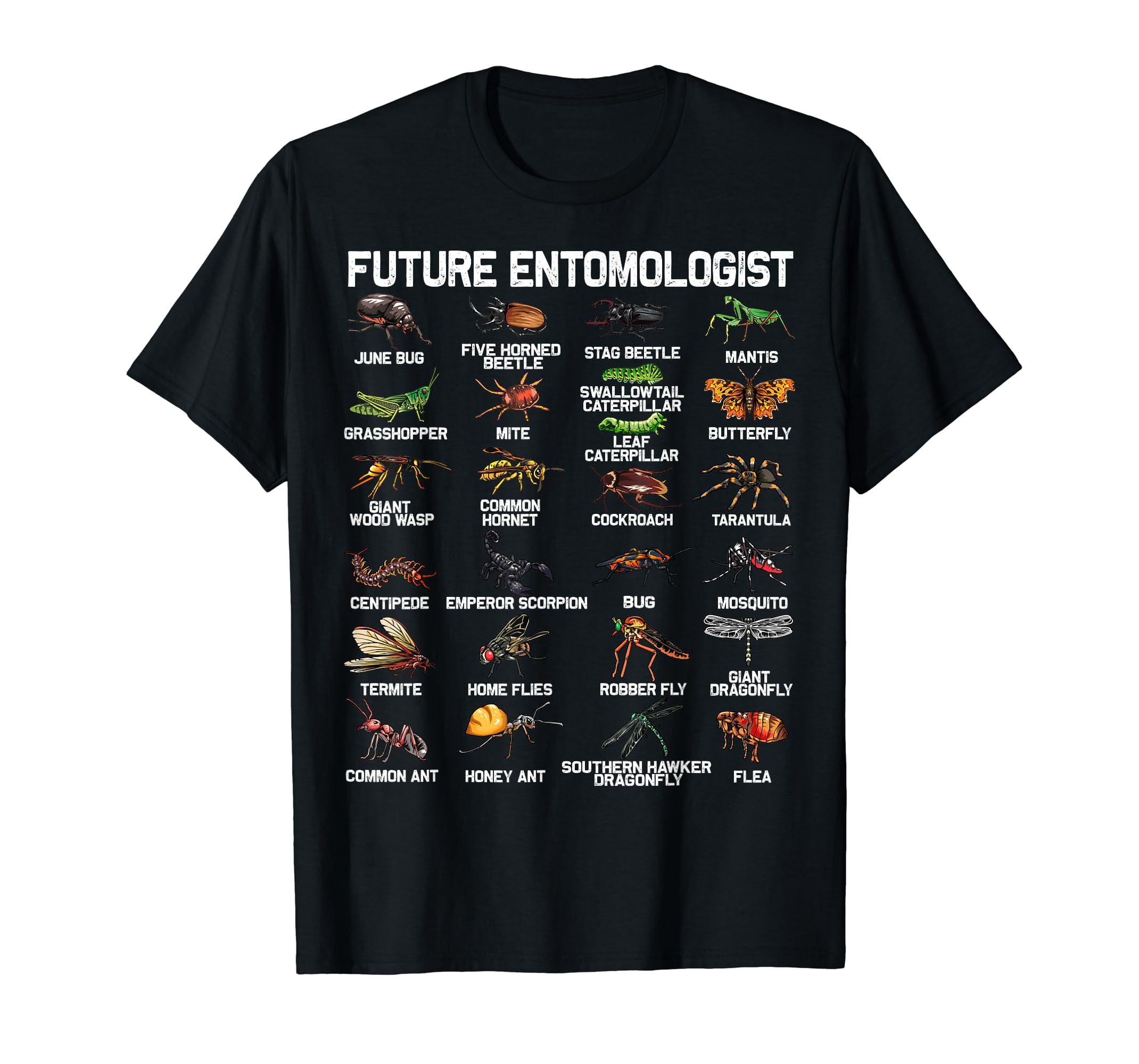 Funny Bug Catcher Designs For Kids Men Women Insect Hunter T-Shirt ...