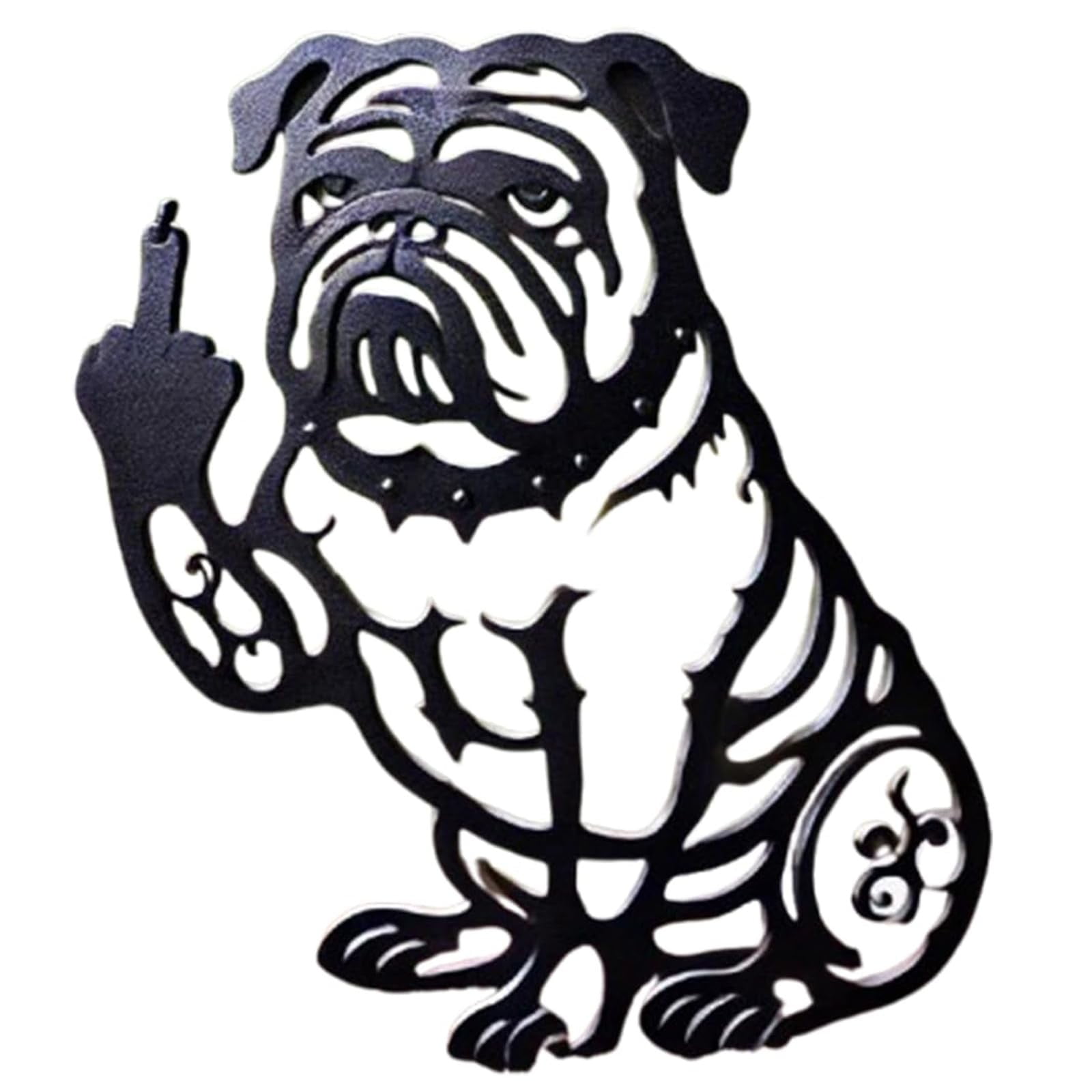 Funny Bulldog Metal Garden Decor, Whimsical Bulldog Silhouette Statue ...