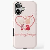 Funny Bunny Valentine Cute Love Rabbits Art iPhone Case 17 to 11 Pro ...