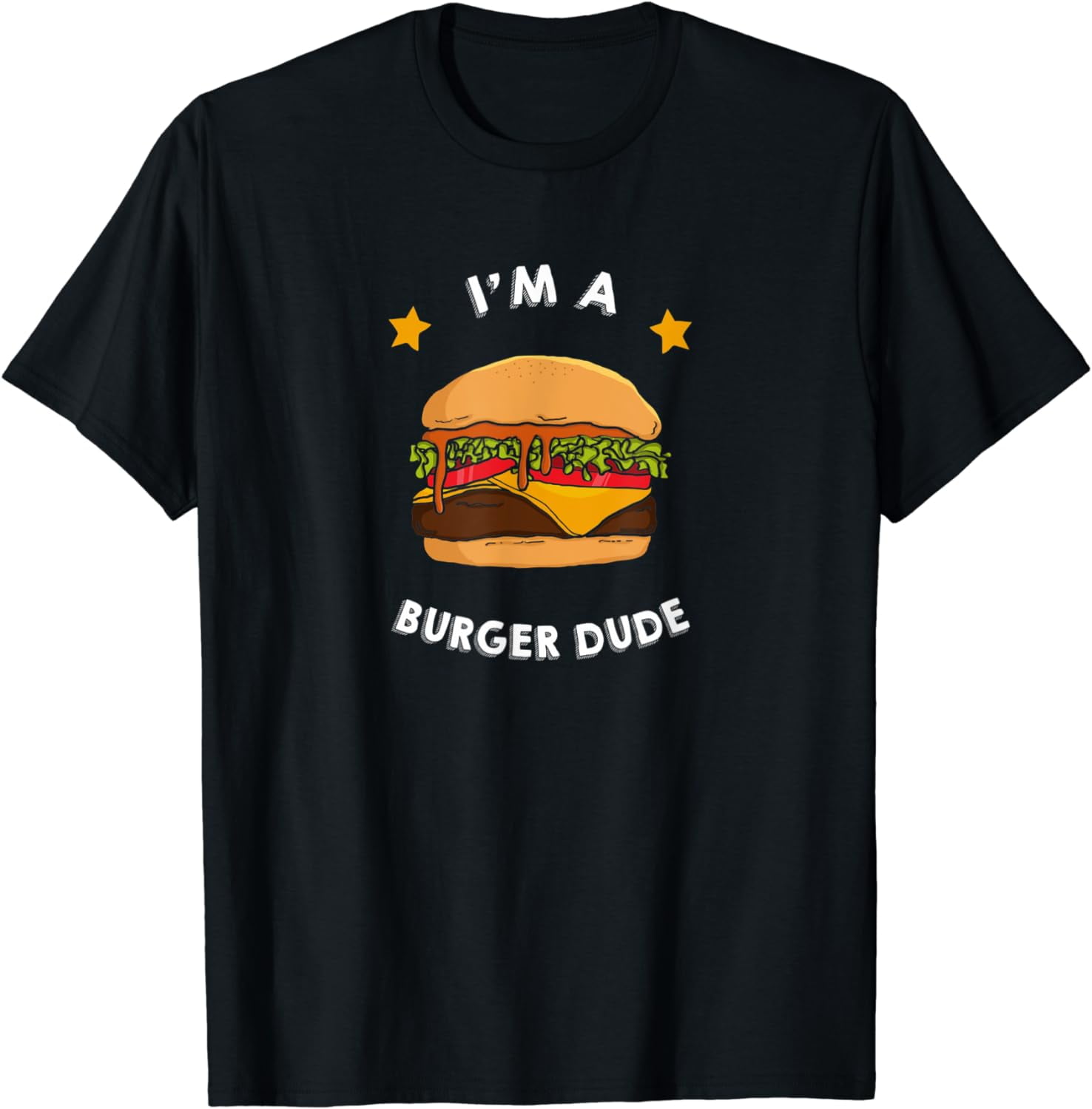 Funny Burger Dude Fast Food Cheeseburger T Shirt - Walmart.com