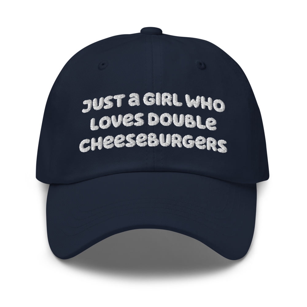 Funny Burger Lover Embroidered Dad Hat, Just a Girl Who Loves Double ...