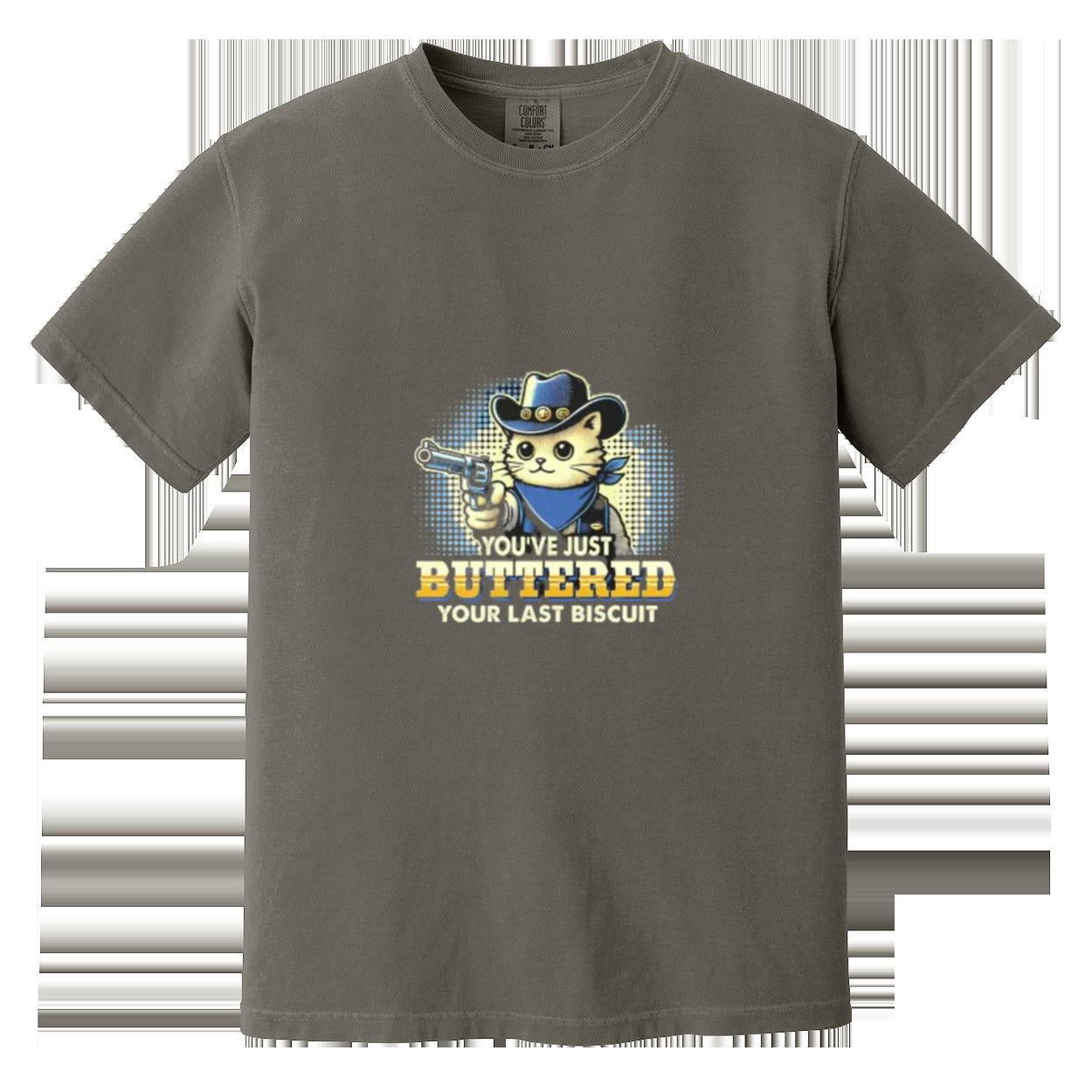 Funny Buttered Biscuit Meme With A Cowboy Cat Comfort Color T-Shirt ...