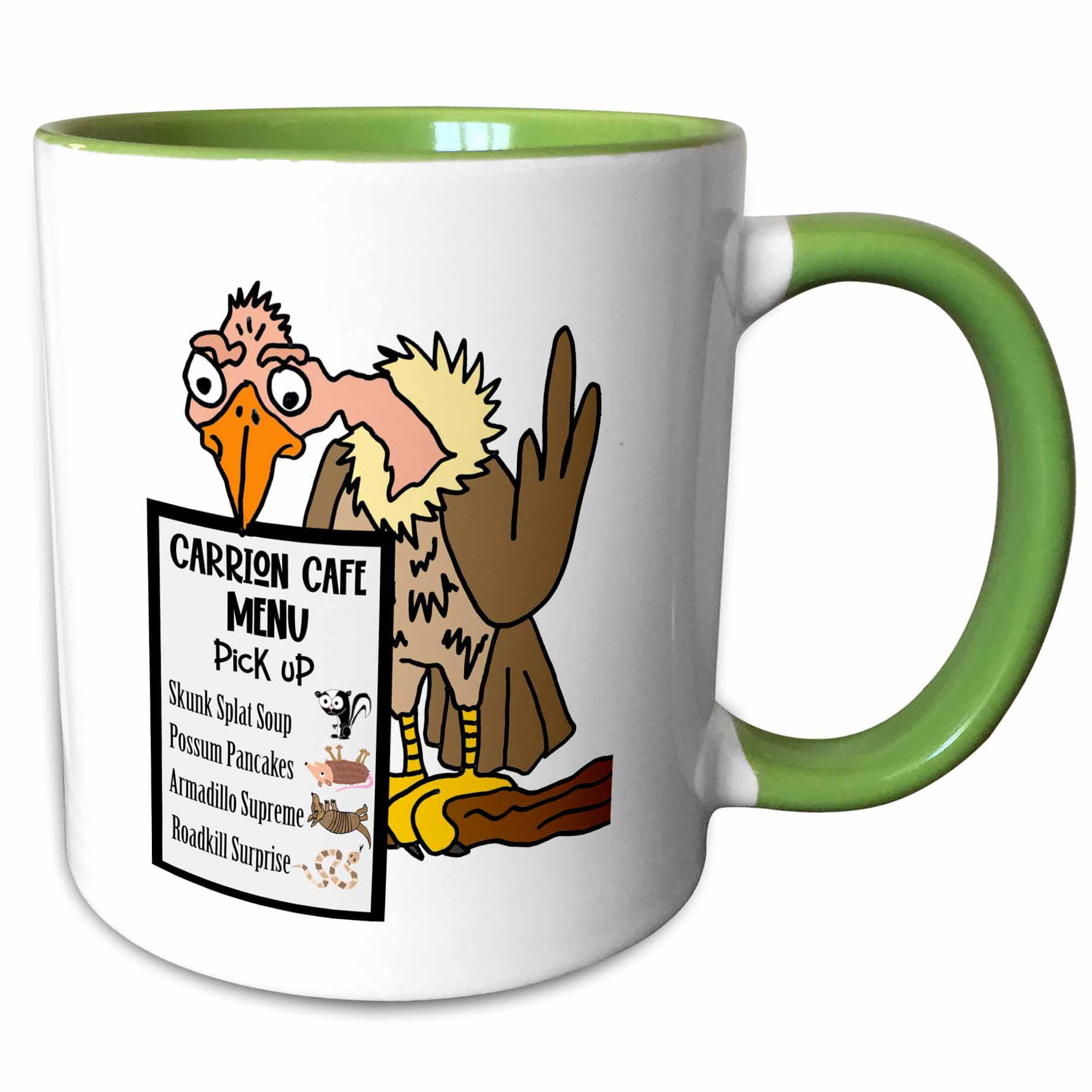 3drose, Funny Buzzard with Carrion Café Menu Possum Pancakes, Skunk ...