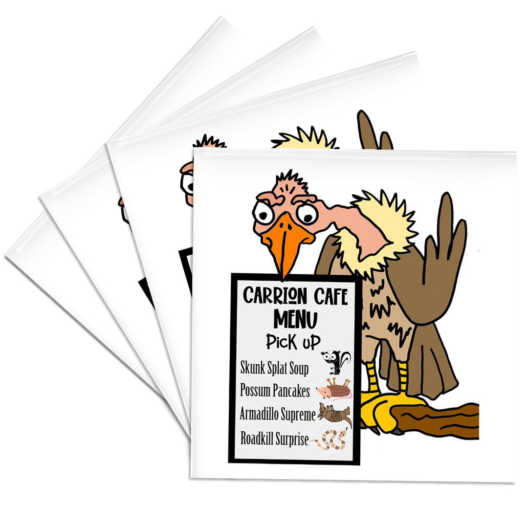 3drose, Funny Buzzard with Carrion Café Menu Possum Pancakes, Skunk ...