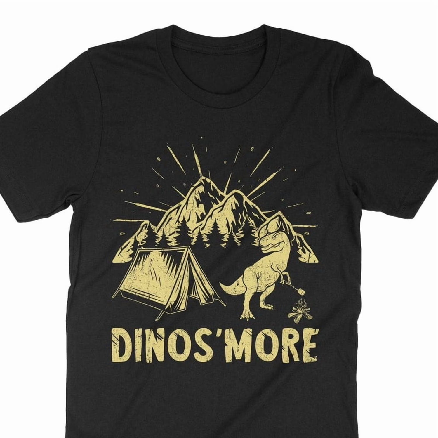 Funny C1Amping Lover Gift Dinosaur S1More B1Onfire Pun Art Graphic T1EE ...