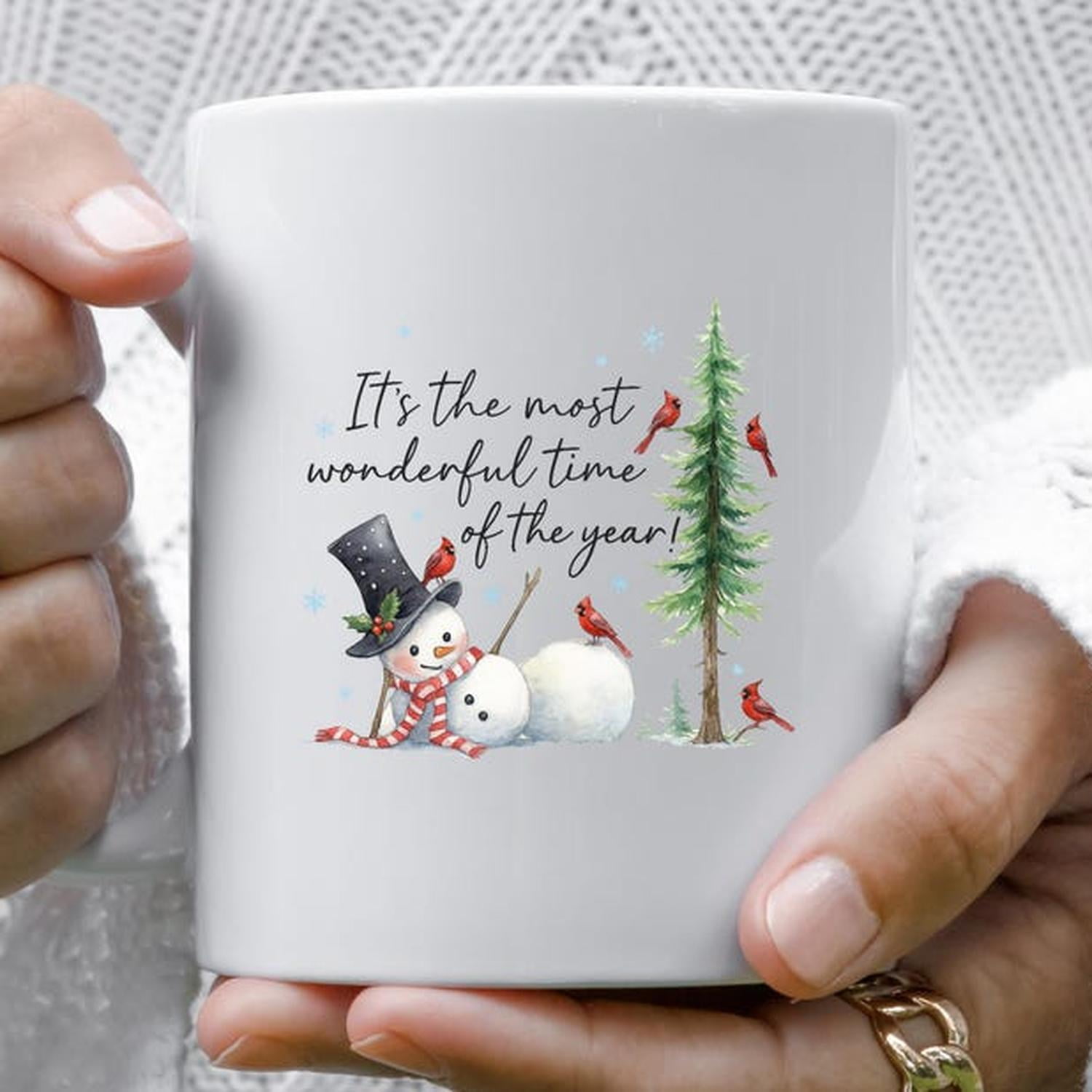 Funny CH1Ristmas Snowman Mug, Let It Snow, Cute Xmas Tree, H1oliday ...