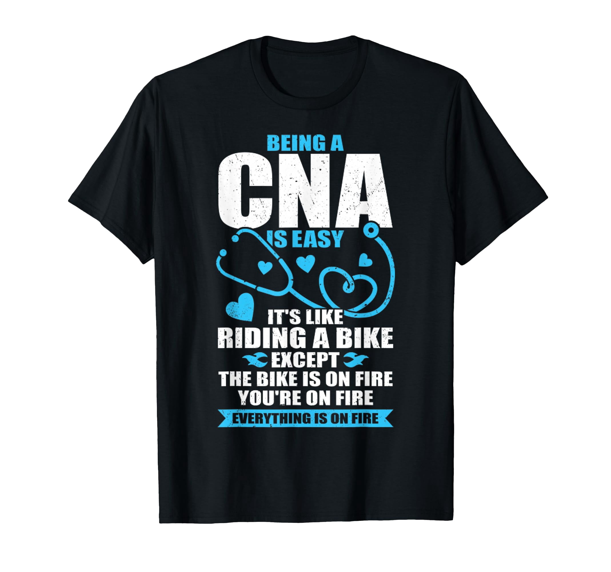Funny CNA Certified Nursing Assistant Work Stethoscope Heart T-Shirt ...