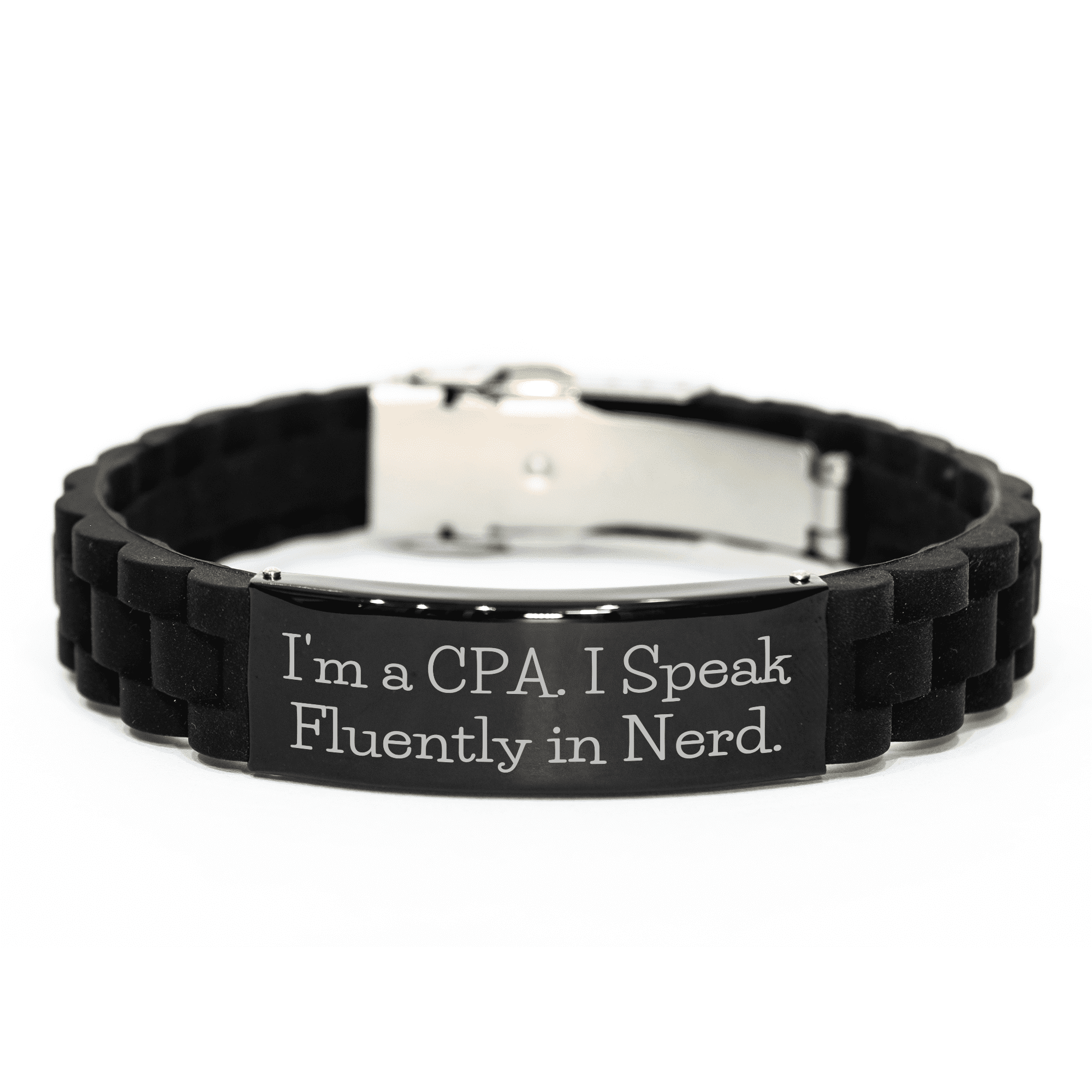 Funny CPA Gifts, Glide lock Clasp Bracelet for Men, 'I'm A Cpa. I Speak ...