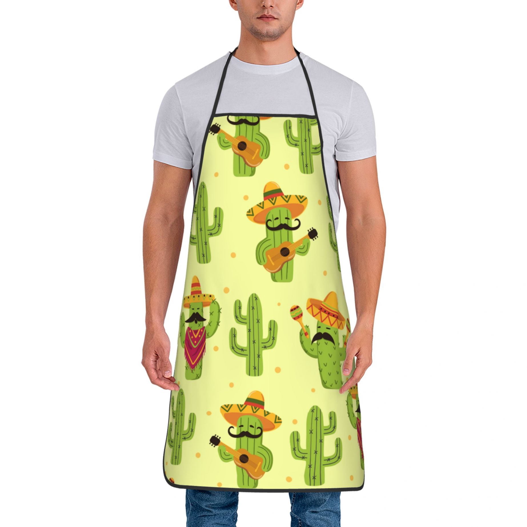 Funny Cactus Aprons for Women Men Waterproof Apron Kitchen Chef Cooking ...
