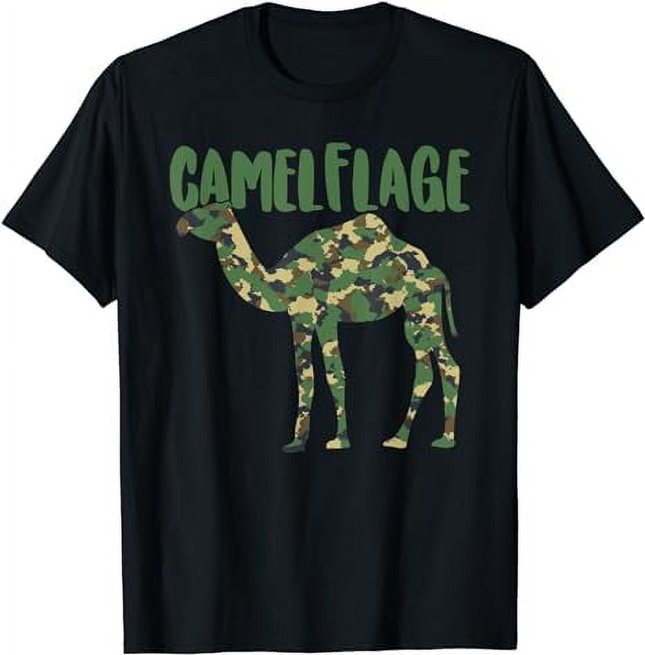 Funny Camel Zoo Animal Pun Camelflage Camo Meme Clothes T-Shirt ...