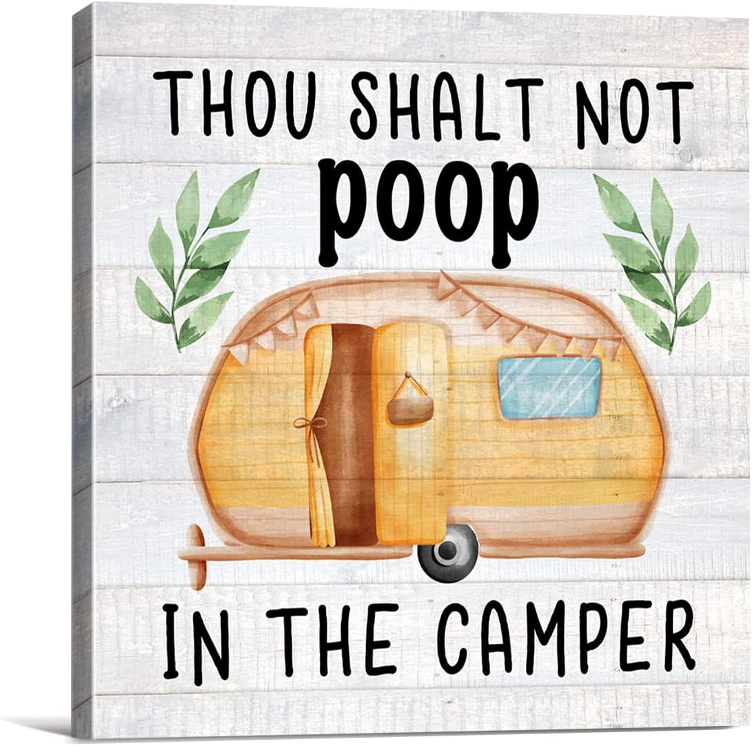 Funny Camp Farmhouse Canvas Print Wall Art Decor Rustic Camper Camping ...