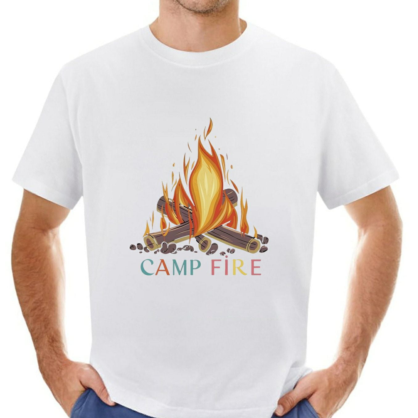 Funny Camper Apparently I Camp Now First Time Camping Crew Neck Mens T ...