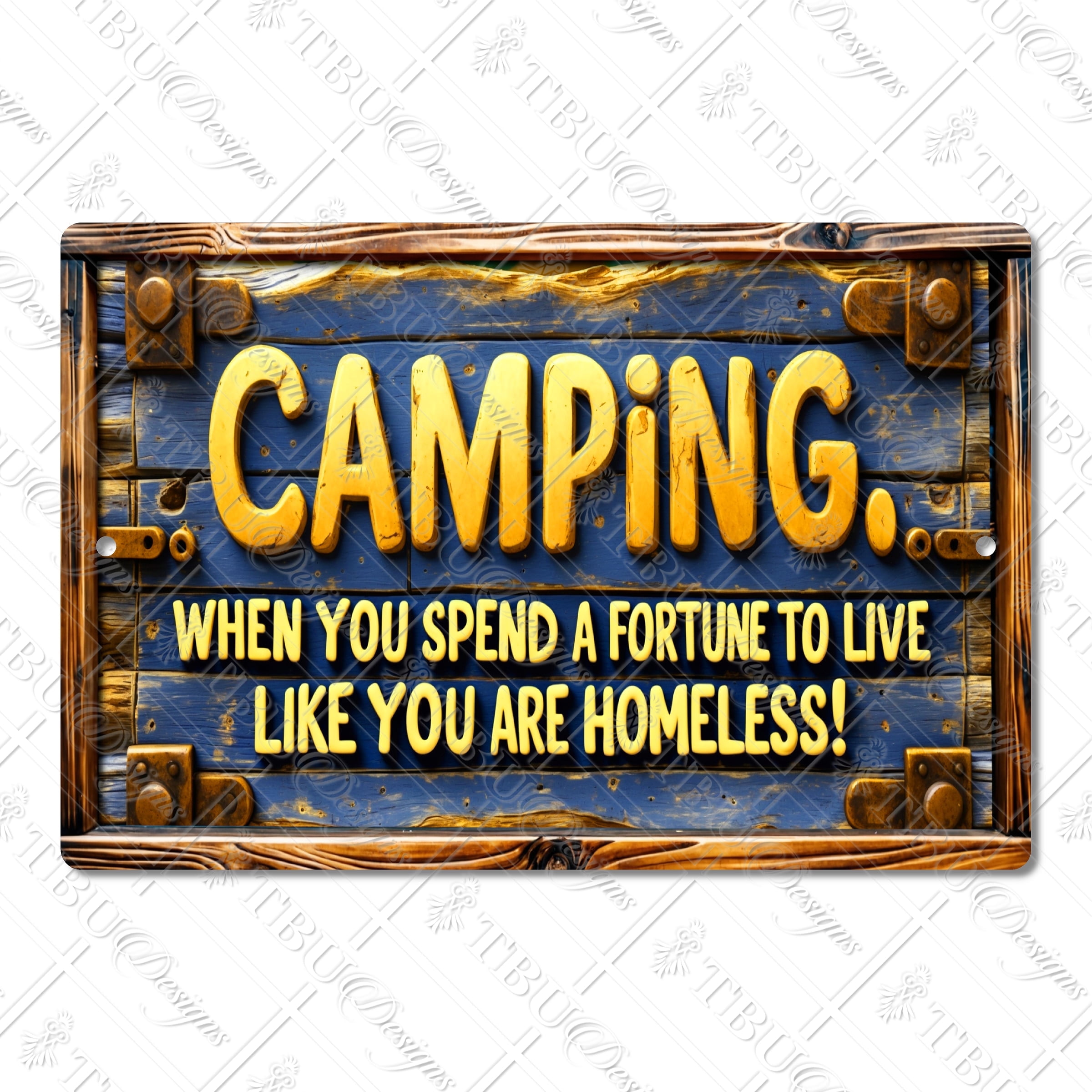 TagsByUS Funny Camping Sign, Rustic Aluminum Multicolor Sign, 8 x 12 ...