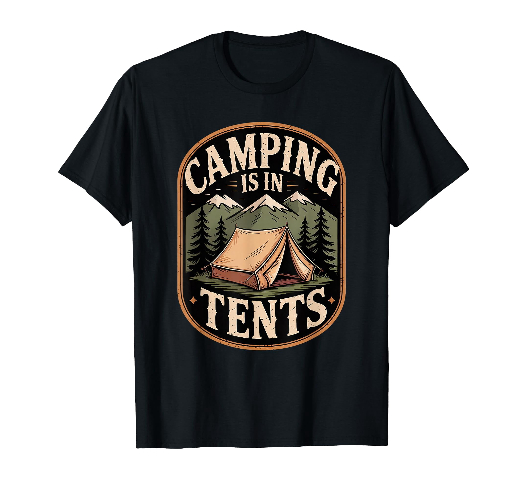Funny Camping Themed T-Shirt with Tent and Nature Design for Outdoor ...