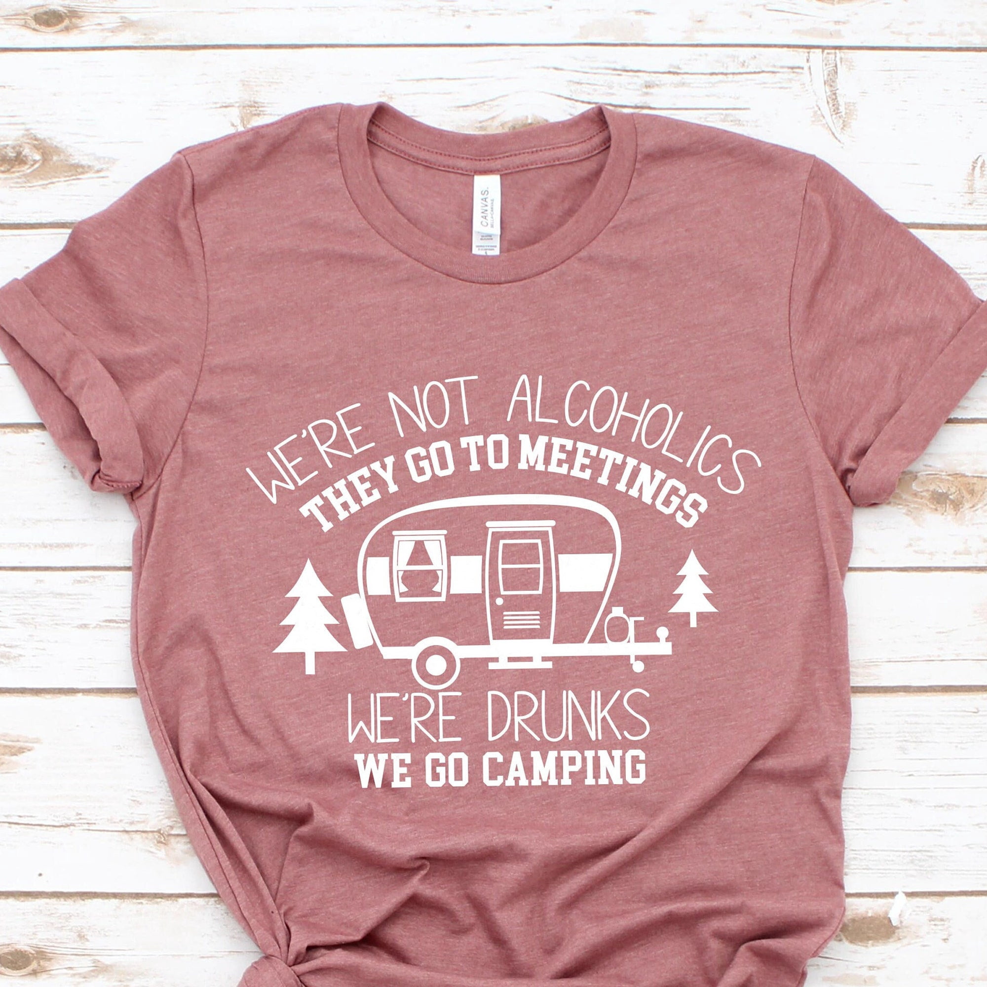 Funny Camping Trailer & Pine Trees Graphic T-Shirt for Campers & RV ...