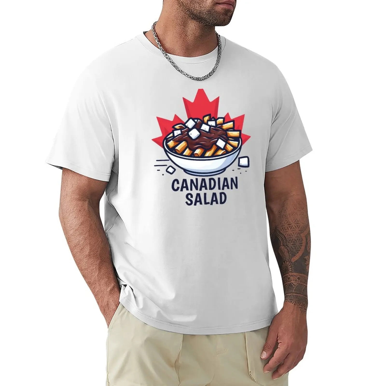 Funny Canadian Salad AKA Poutine T-shirt Aesthetic clothing plain ...