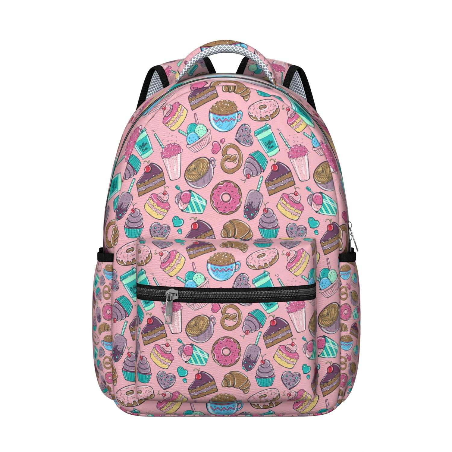 Funny Candy Donut Students Backpack Dessert Colorful Cute Cake School ...