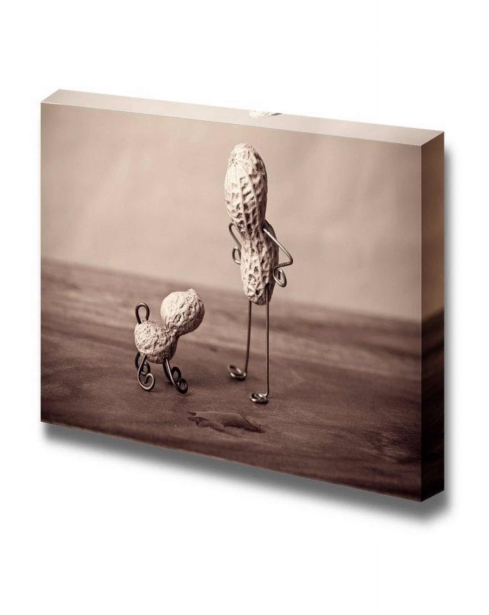 Funny Canvas Prints Wall Art - Miniature Still-Life with Peanut Man and ...